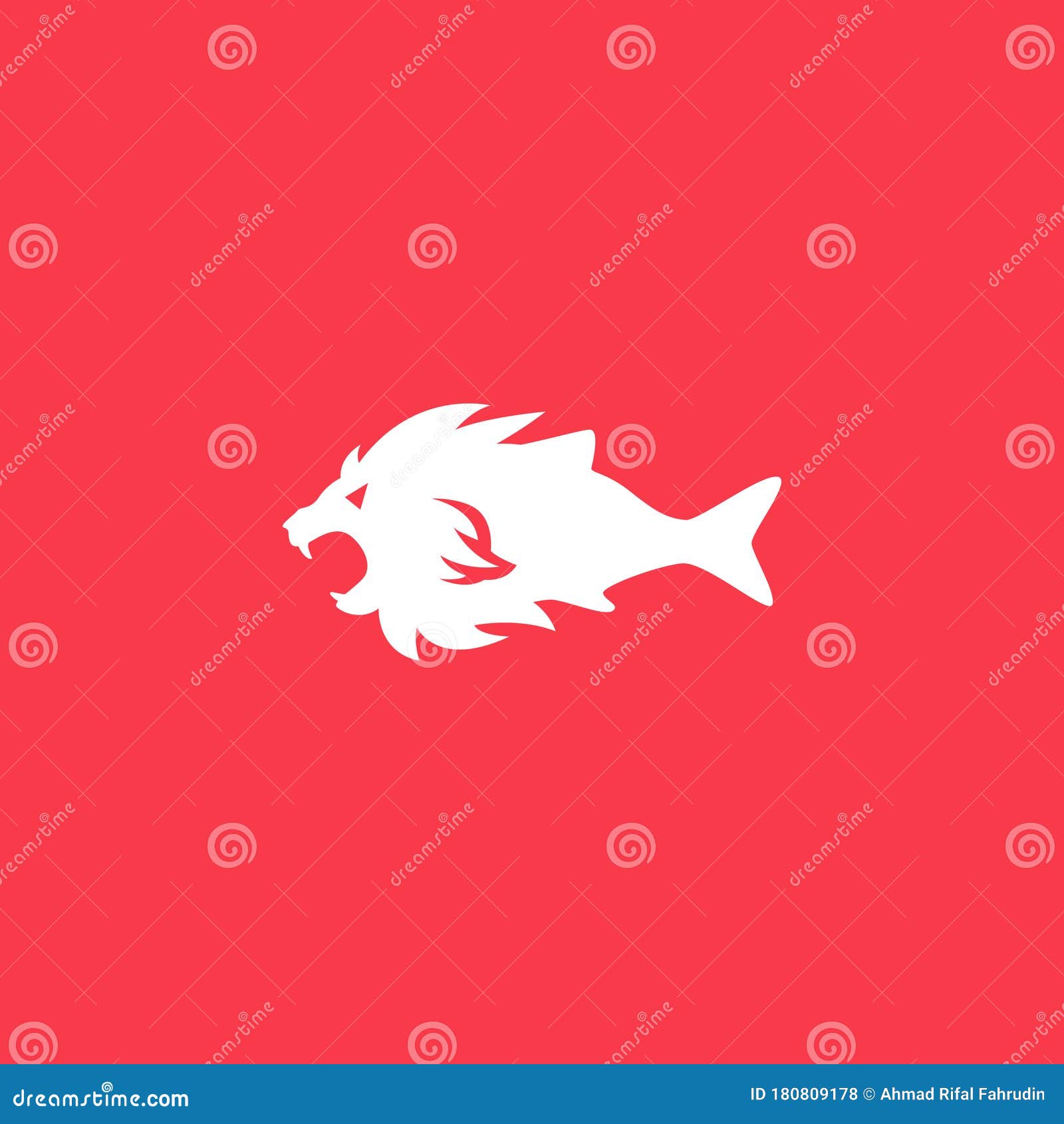 Lion fish logo design stock vector. Illustration of fish - 180809178