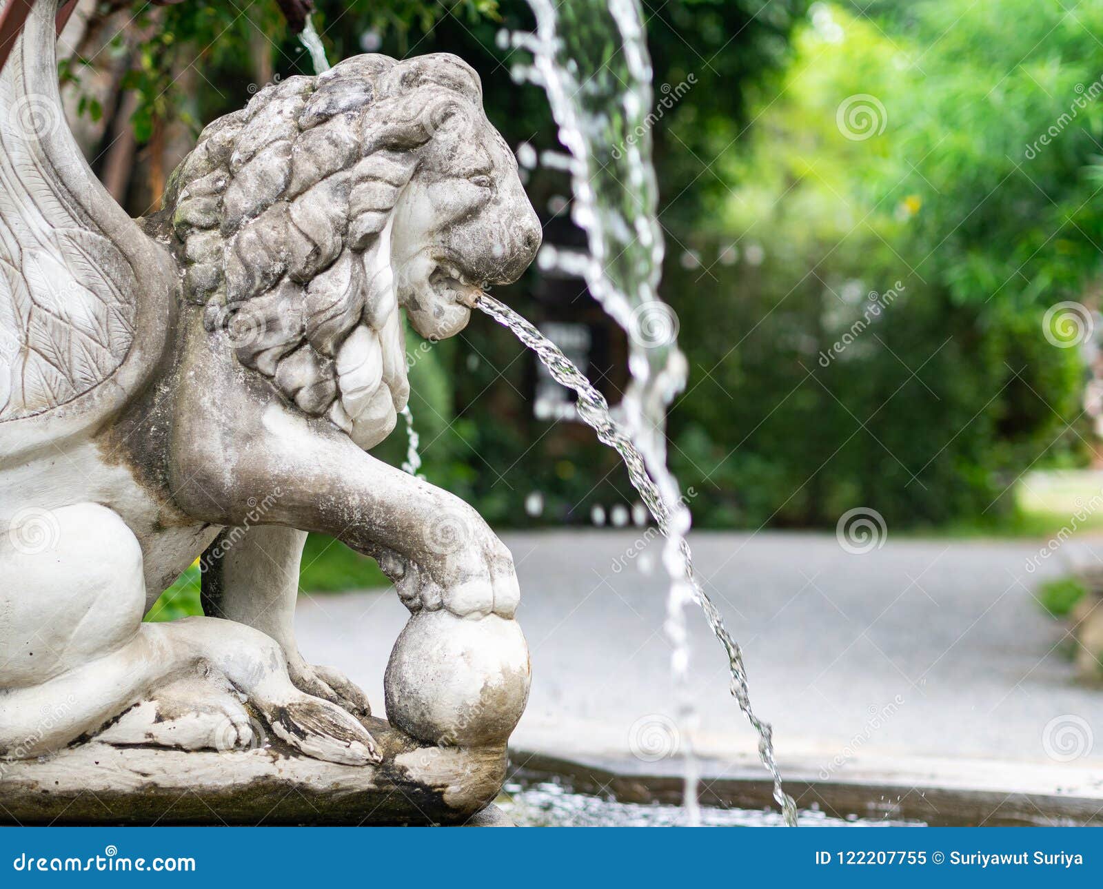 The Lion Fountain in the Garden. Stock Image - Image of design, garden ...