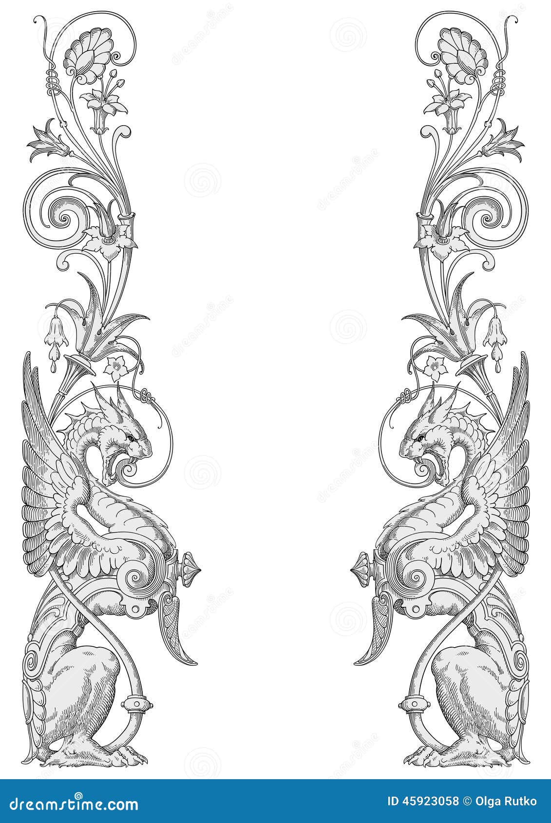 Lion frame stock vector. Illustration of heraldic, elegance - 45923058