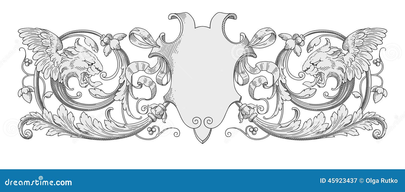 Lion frame stock vector. Illustration of branch, graphic - 45923437