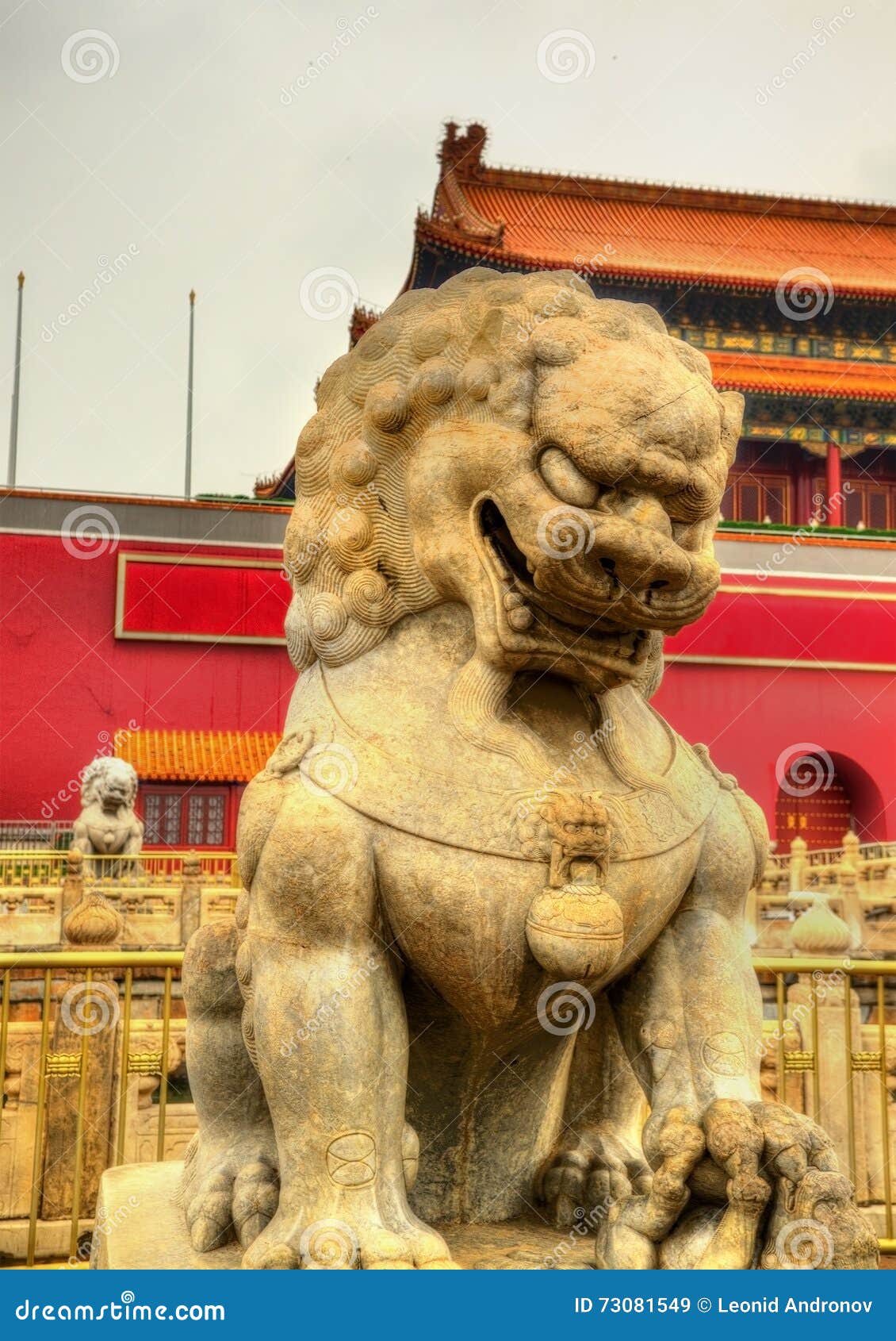 Lion in Front of the Tiananmen Gate in Beijing Stock Image - Image of ...