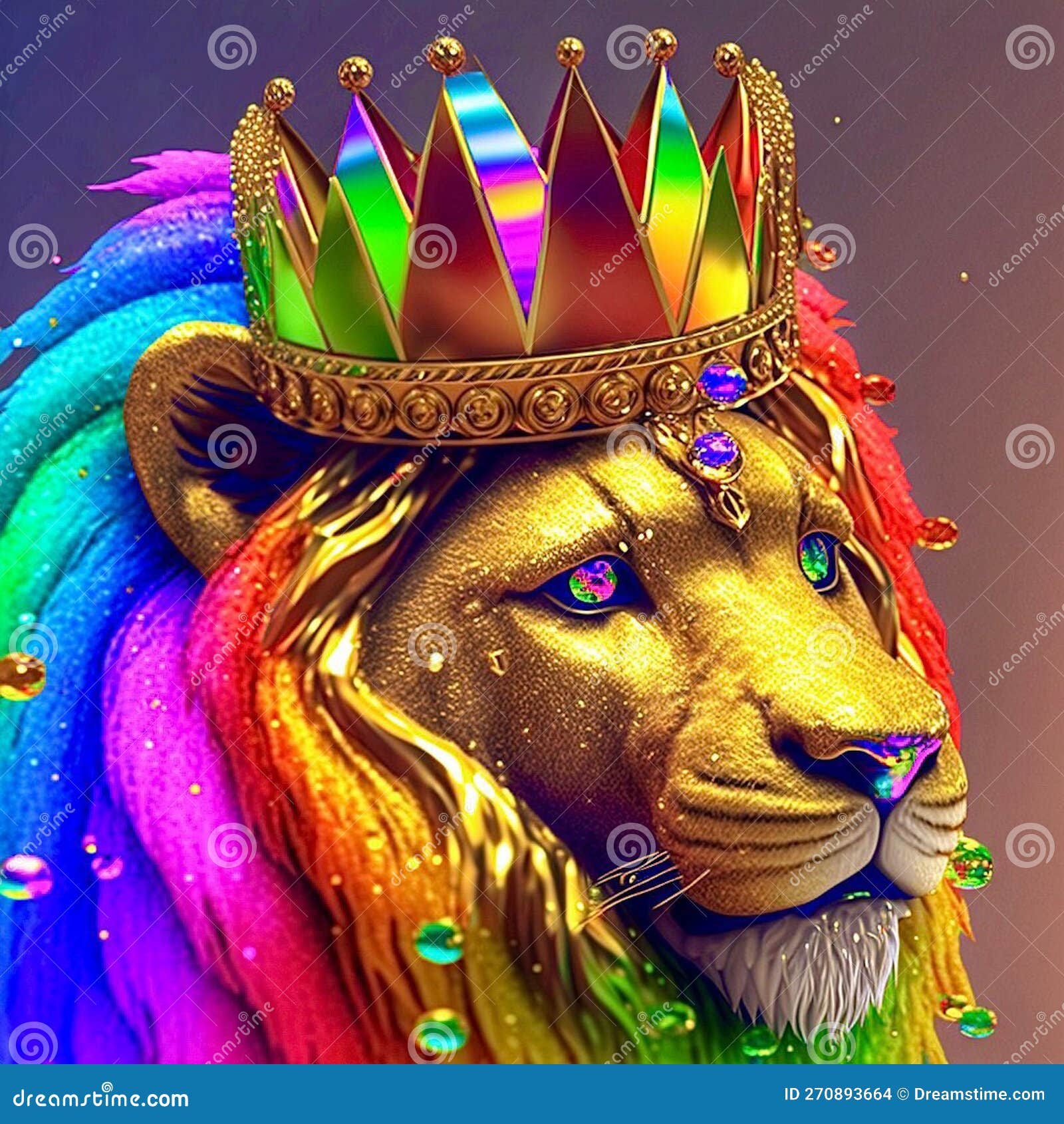 A Lion with Full Colour and Black Background Stock Illustration ...