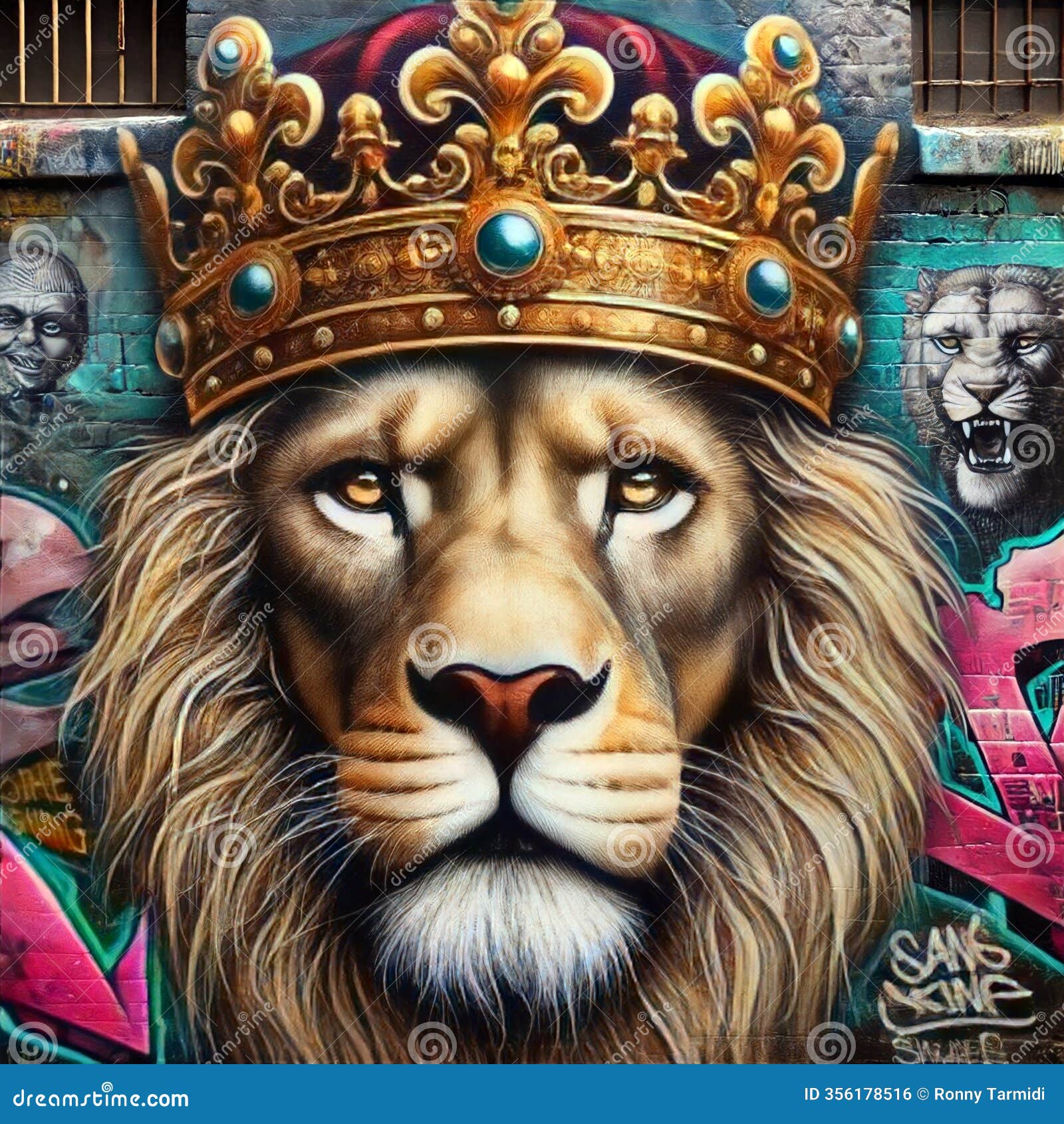 Lion Graffiti Set Vector Illustration | CartoonDealer.com #271545748