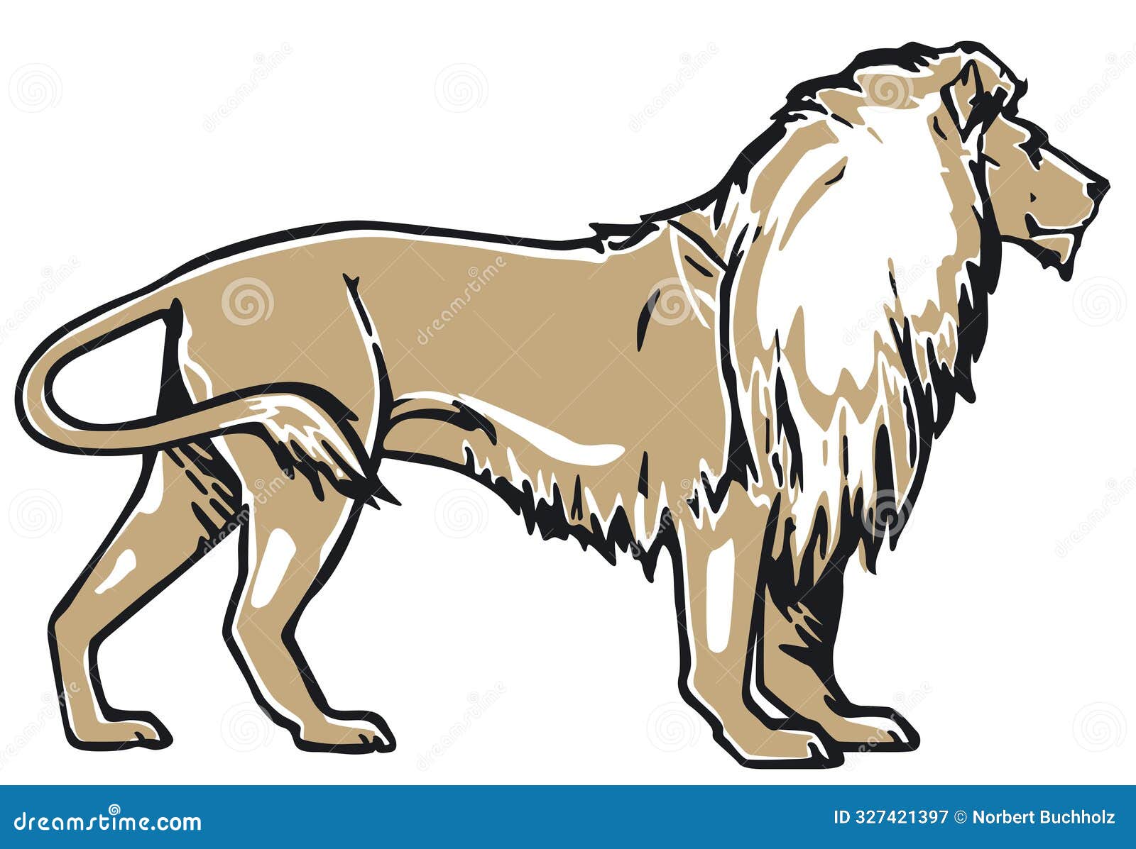 Lion Graphic Representation, Isolated Illustration Stock Illustration ...