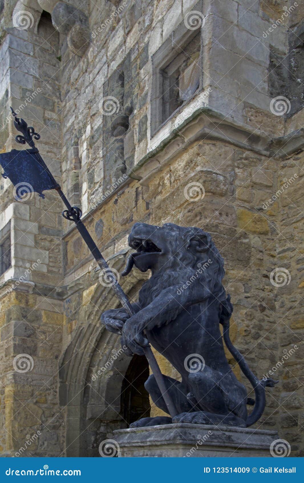 Lion Guarding The Main Gate Stock Photo | CartoonDealer.com #42960726