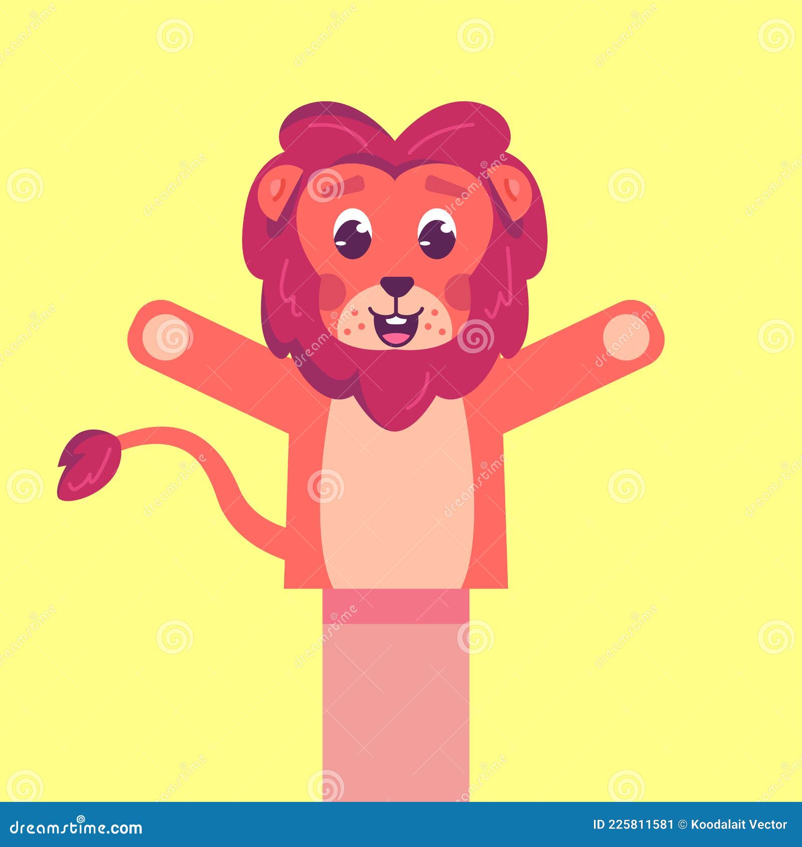 Lion Hand Puppet. Hand Drawn Style Stock Vector - Illustration of lion ...