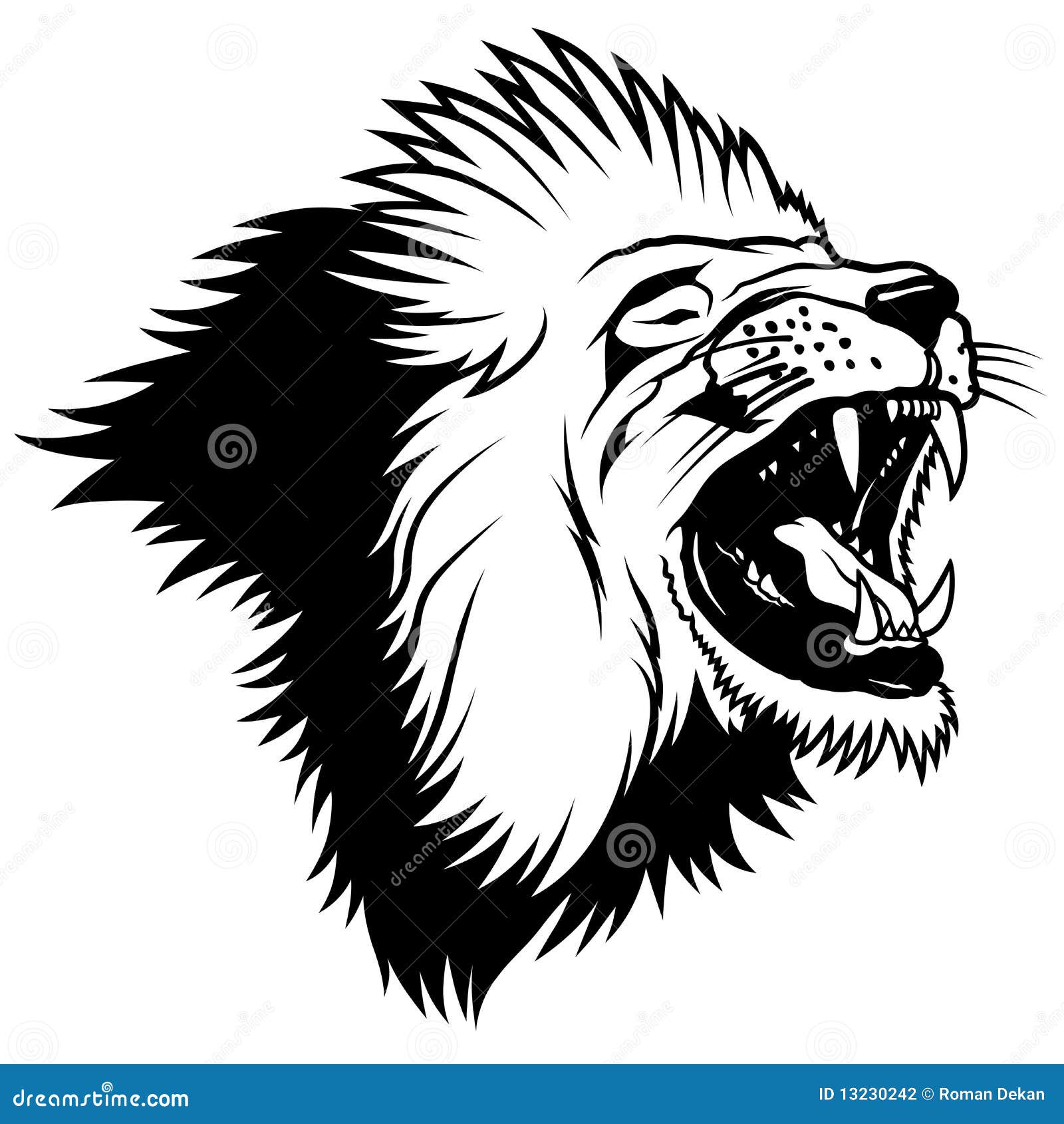 White Lion Head Cartoon Vector | CartoonDealer.com #34277637