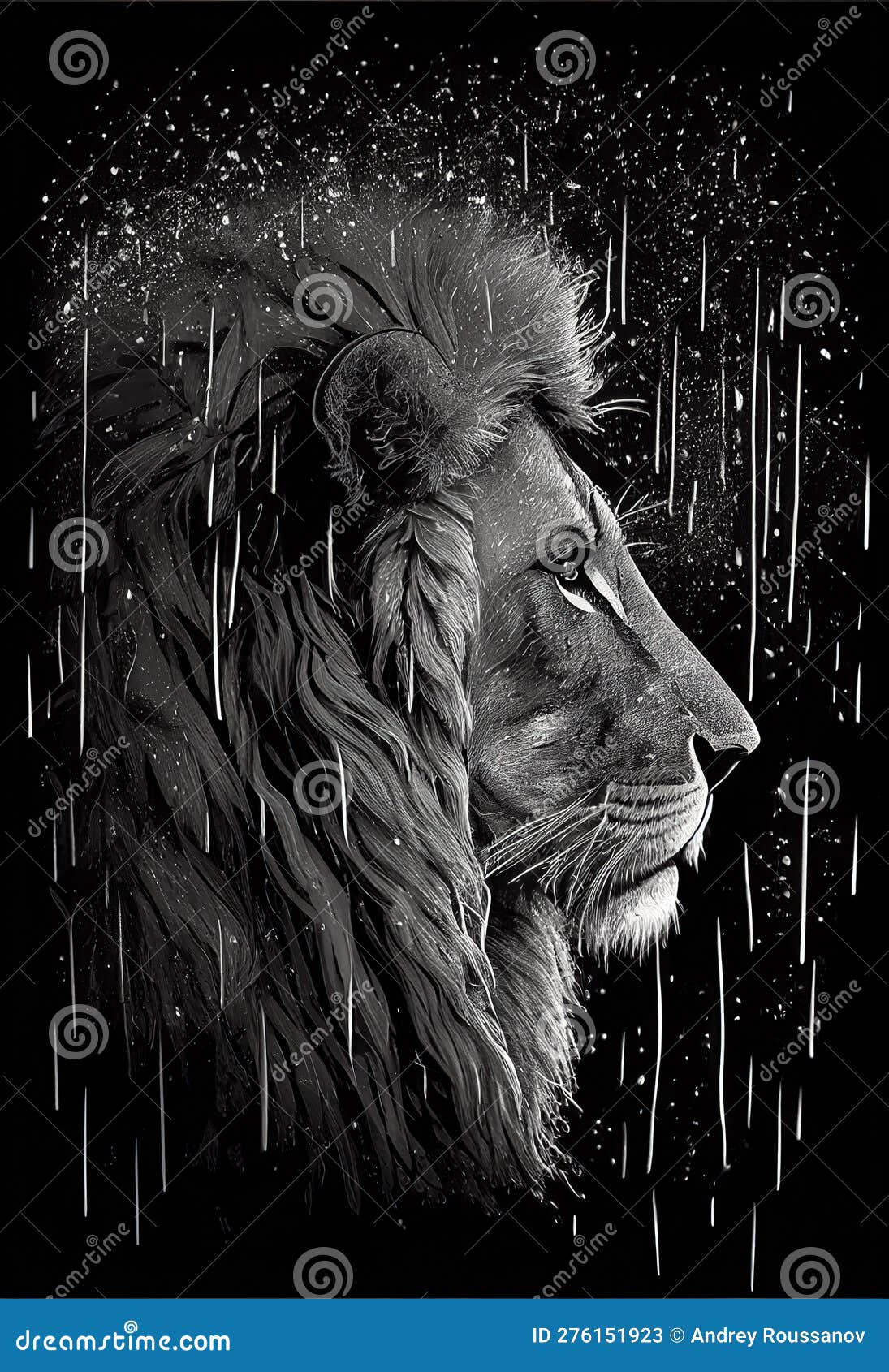Lion Head Backdrop. AI Generated Stock Illustration - Illustration of ...