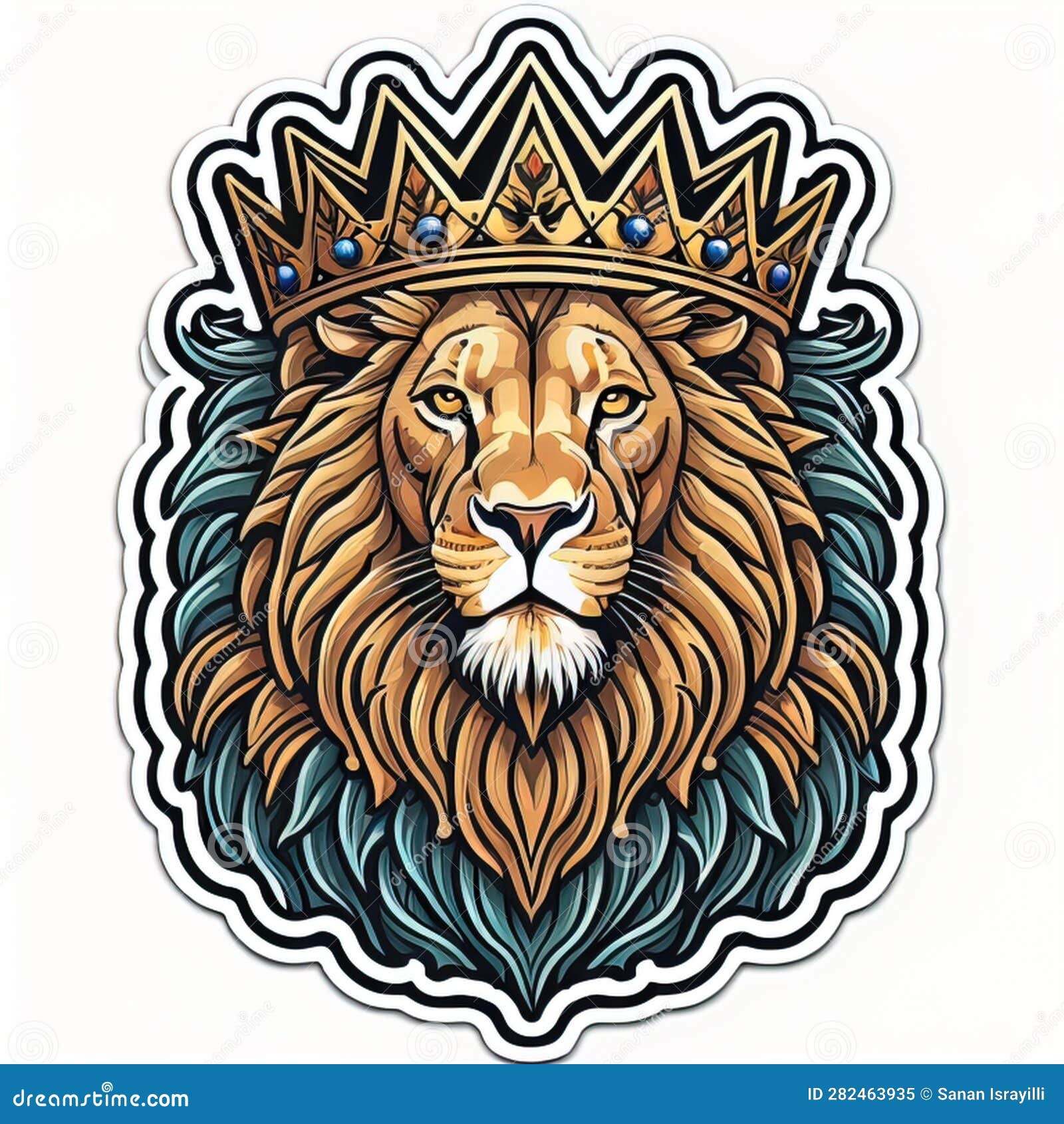 Lion Head with Crown. Lion Head with Crown. Vector Illustration Stock ...