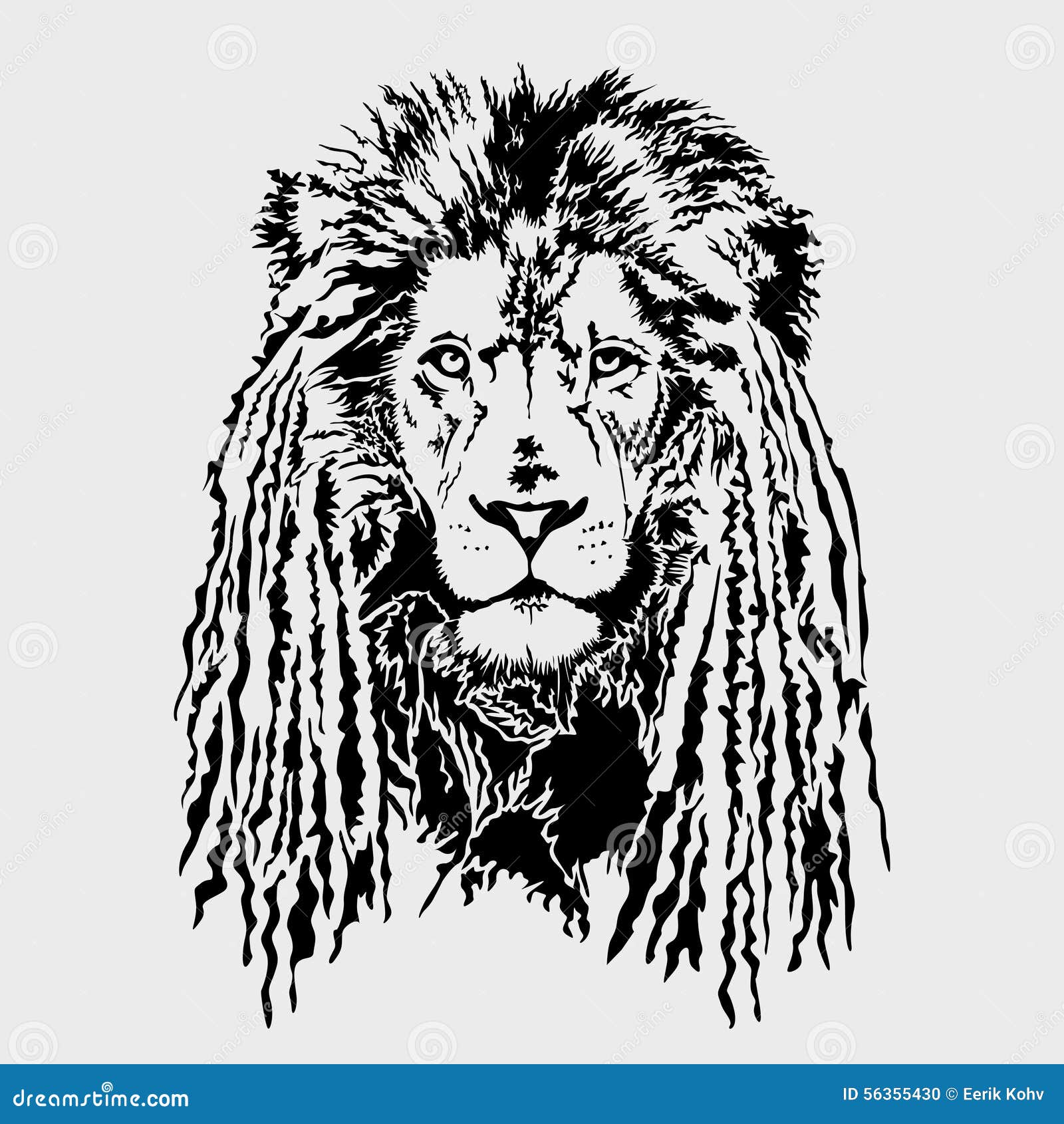 Lion Head with Dreadlocks - Editable Vector Graphic Stock Vector ... Lion Head with Dreadlocks - Editable Vector Graphic Stock Vector ...