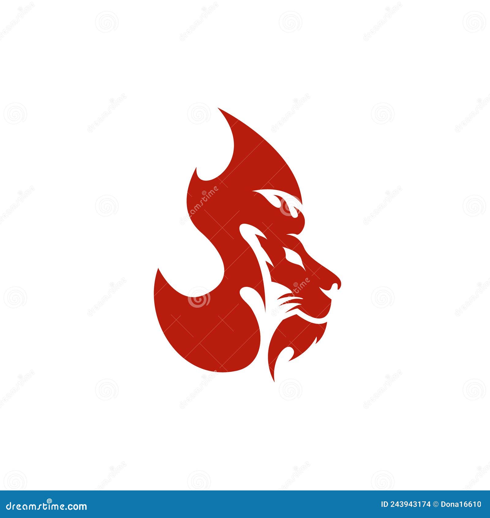 Lion fire stock vector. Illustration of icon, mythology - 243943174