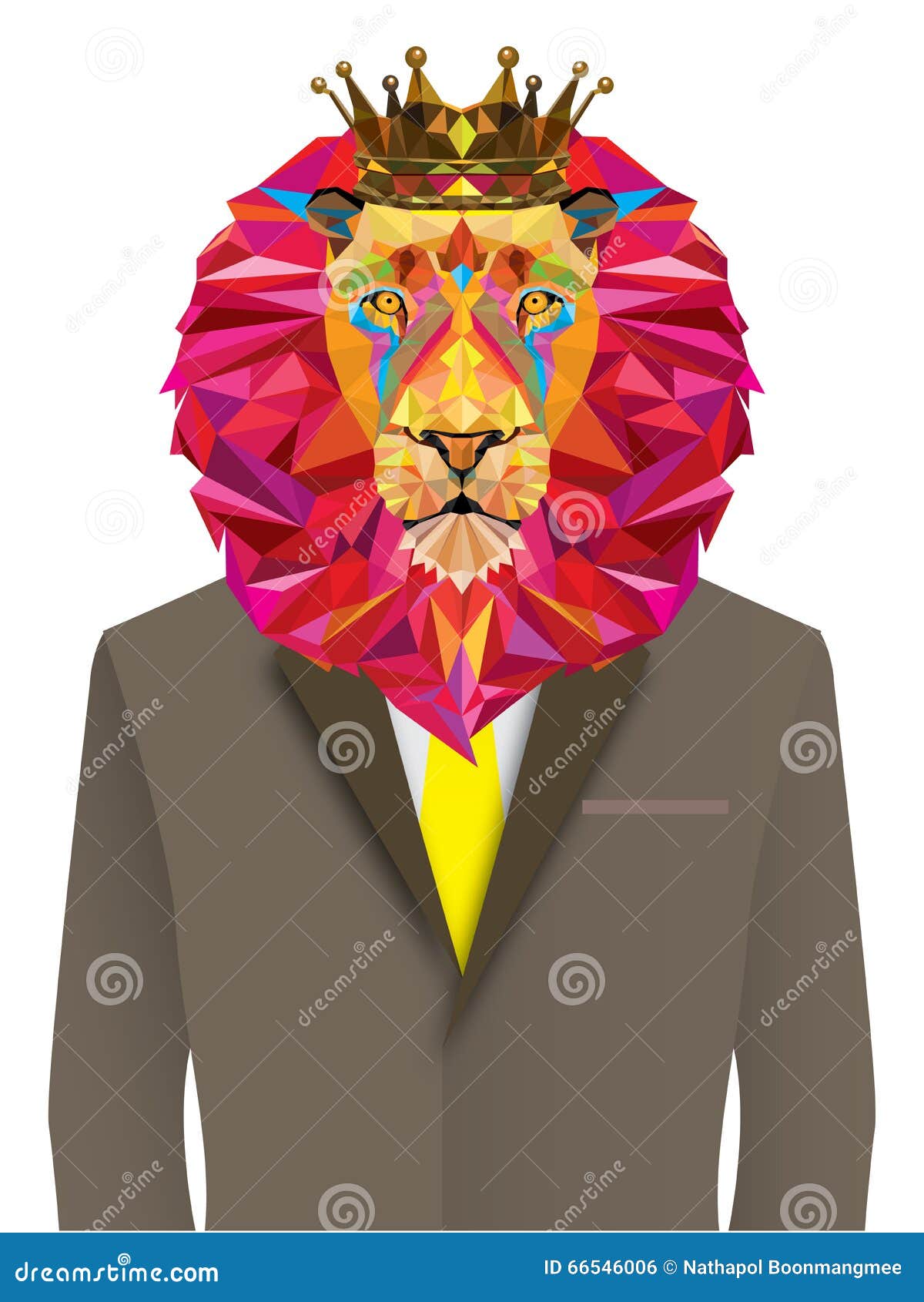 Lion Head in Geometric Pattern with Star Line Stock Vector ...