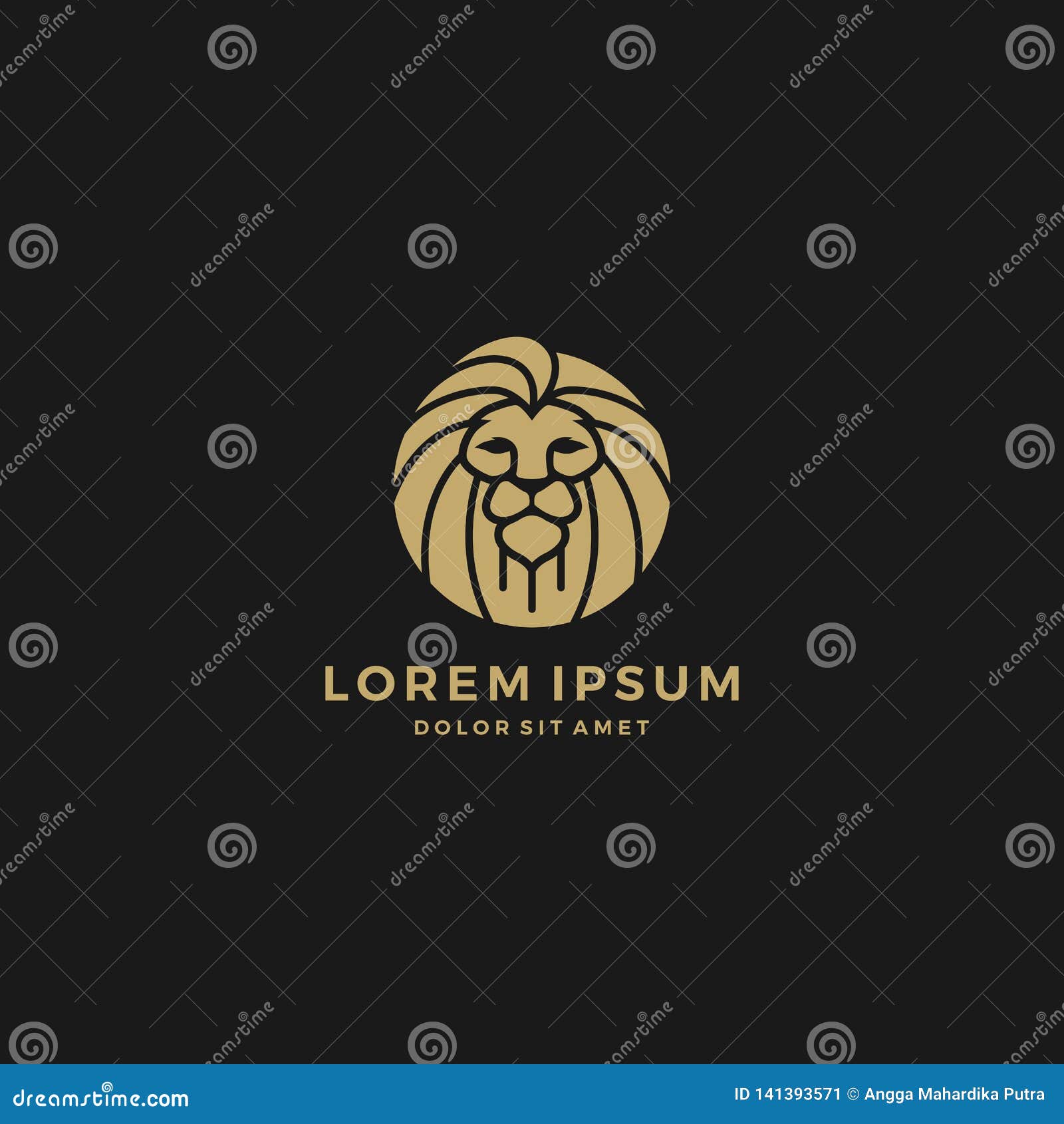 Lion head logo round stock illustration. Illustration of strength ...