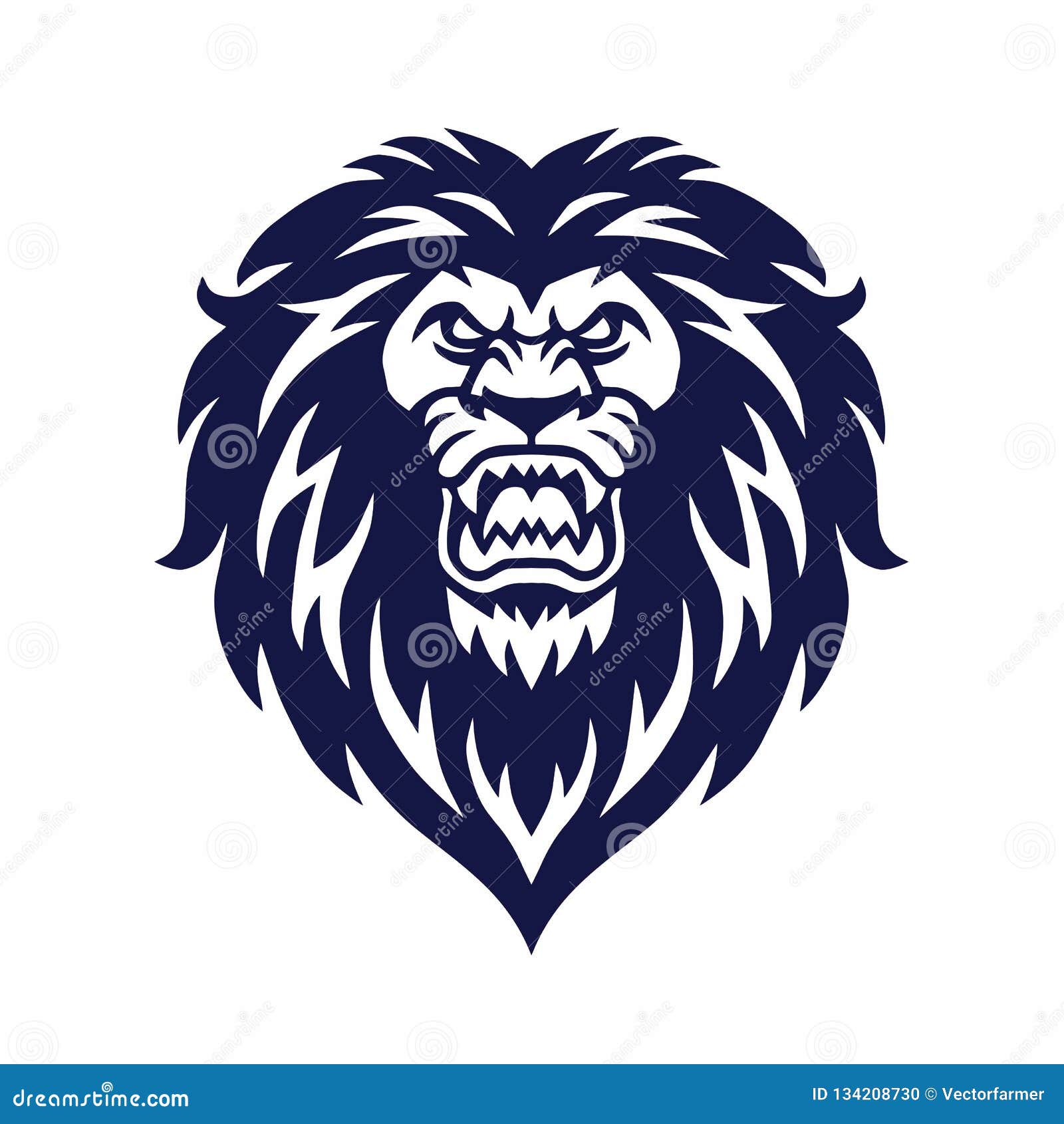 Lion Head Logo Vector Design Template Stock Vector - Illustration of ...