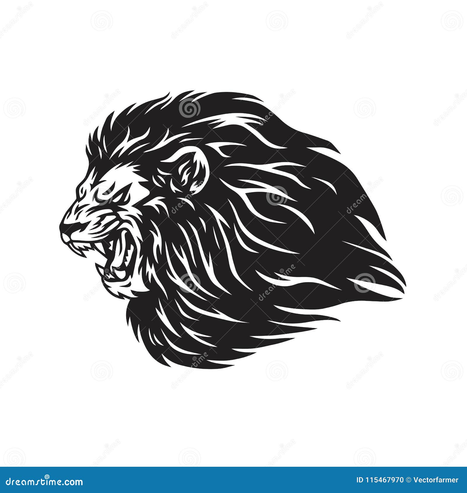 Lion Head Logo Vector Mascot Stock Vector - Illustration of carnivore ...