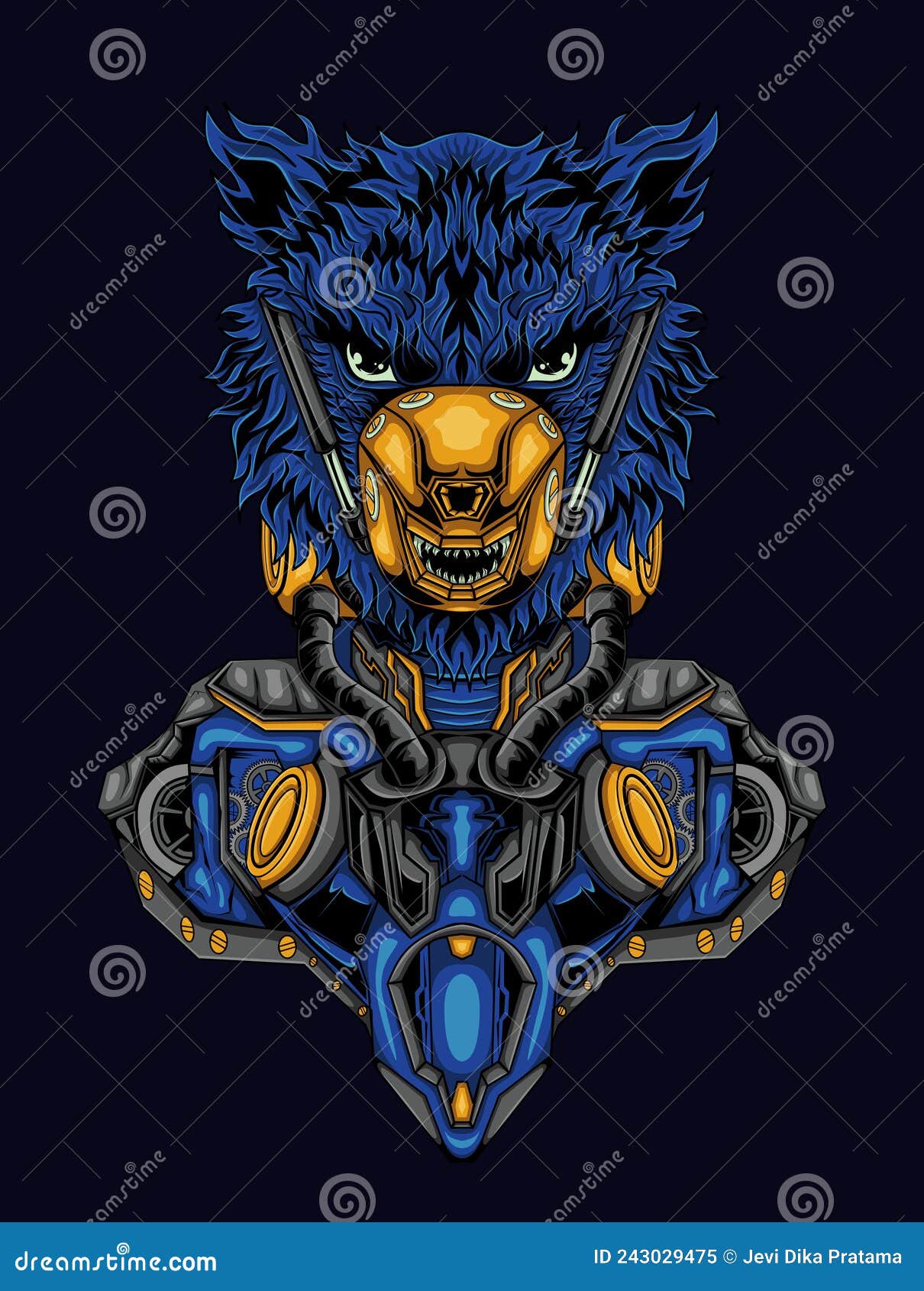Head Robotic Cyberpunk Ronin Samurai Royalty-Free Stock Image ...