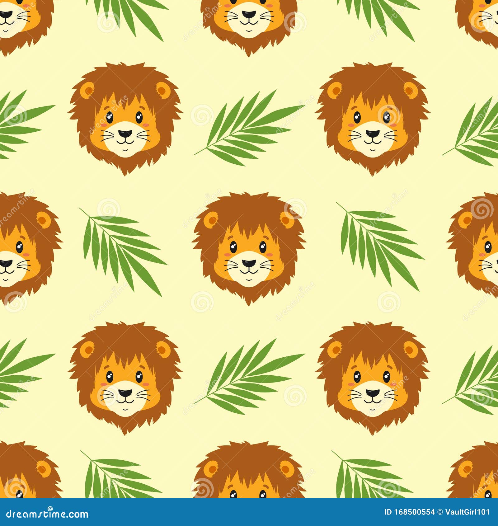Lion Head Seamless Pattern Vector Design Stock Vector - Illustration of ...