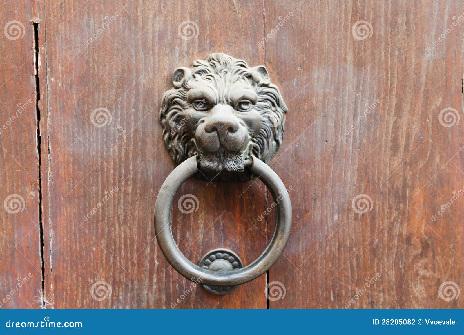 Lion Head Shaped Old Door Handle with Ring Stock Photo - Image of ...