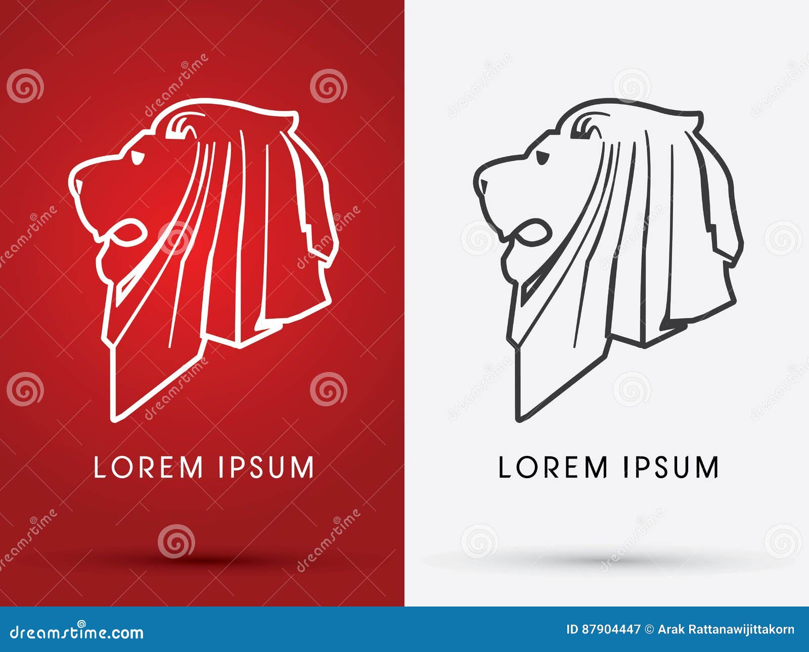 Lion head side view stock vector. Illustration of king - 87904447
