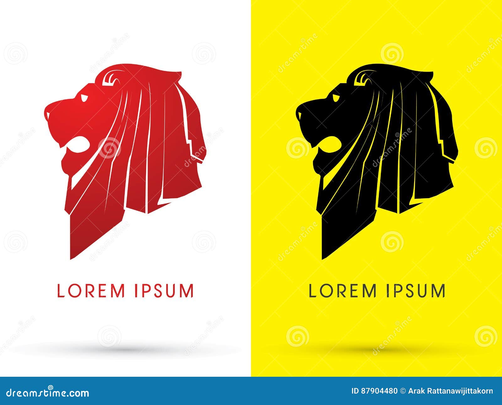 Lion head side view stock vector. Illustration of black - 87904480