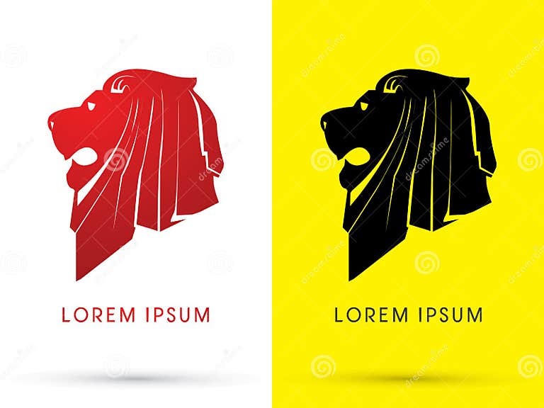 Lion head side view stock vector. Illustration of black - 87904480