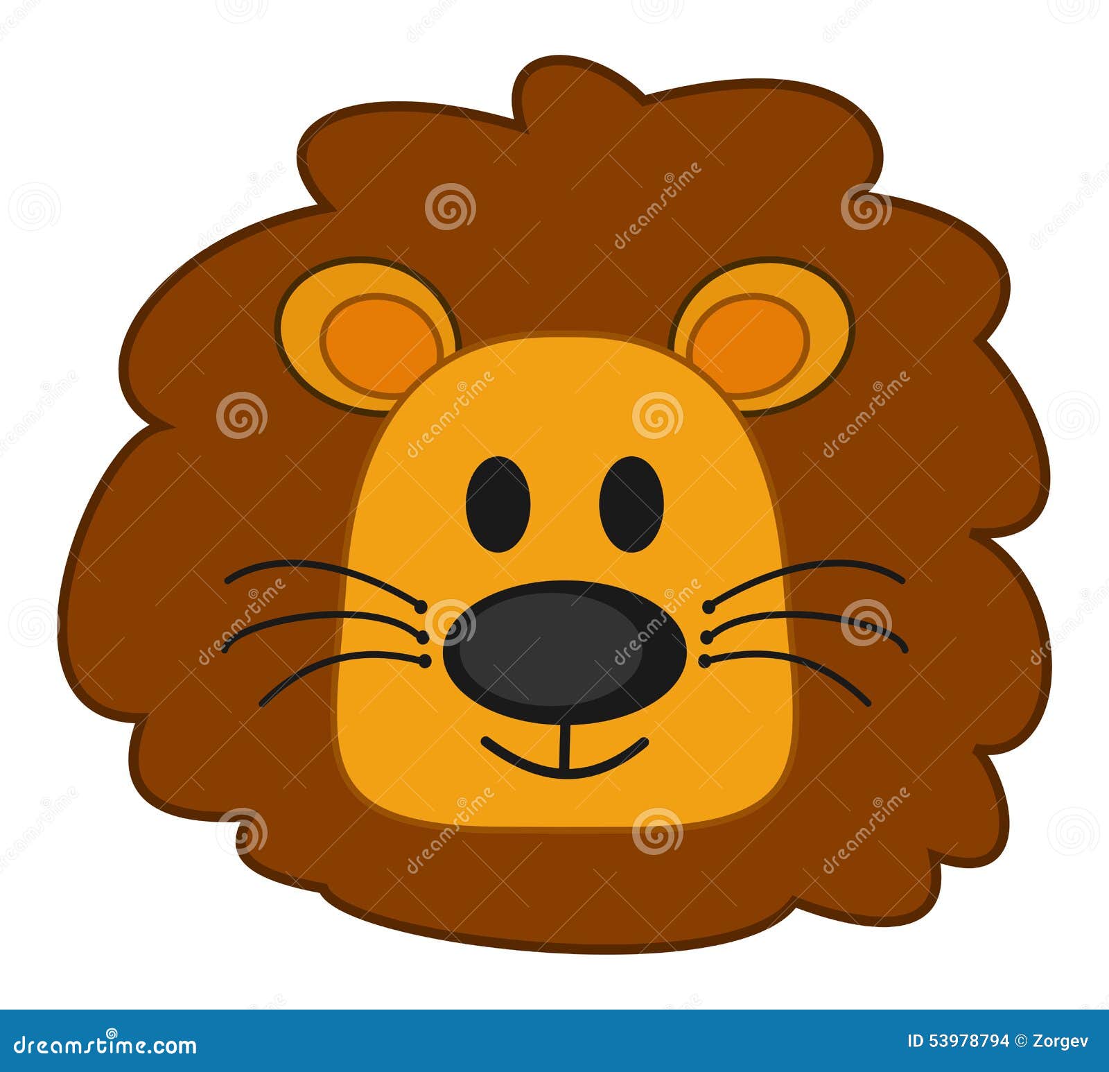 Lion head smiling stock illustration. Illustration of face - 53978794