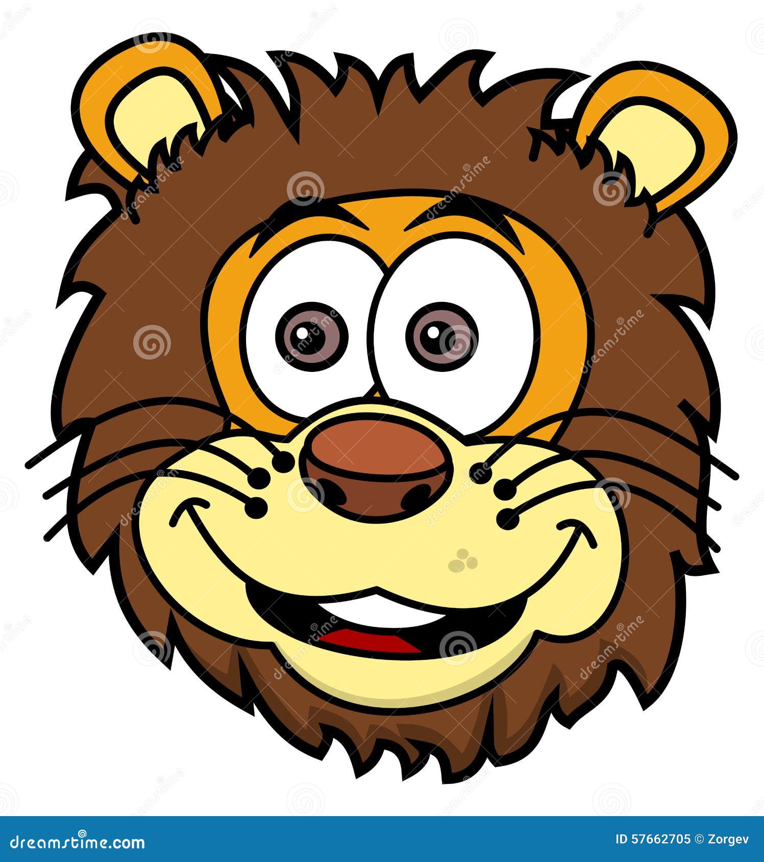 Lion head smiling stock illustration. Illustration of felidae - 57662705