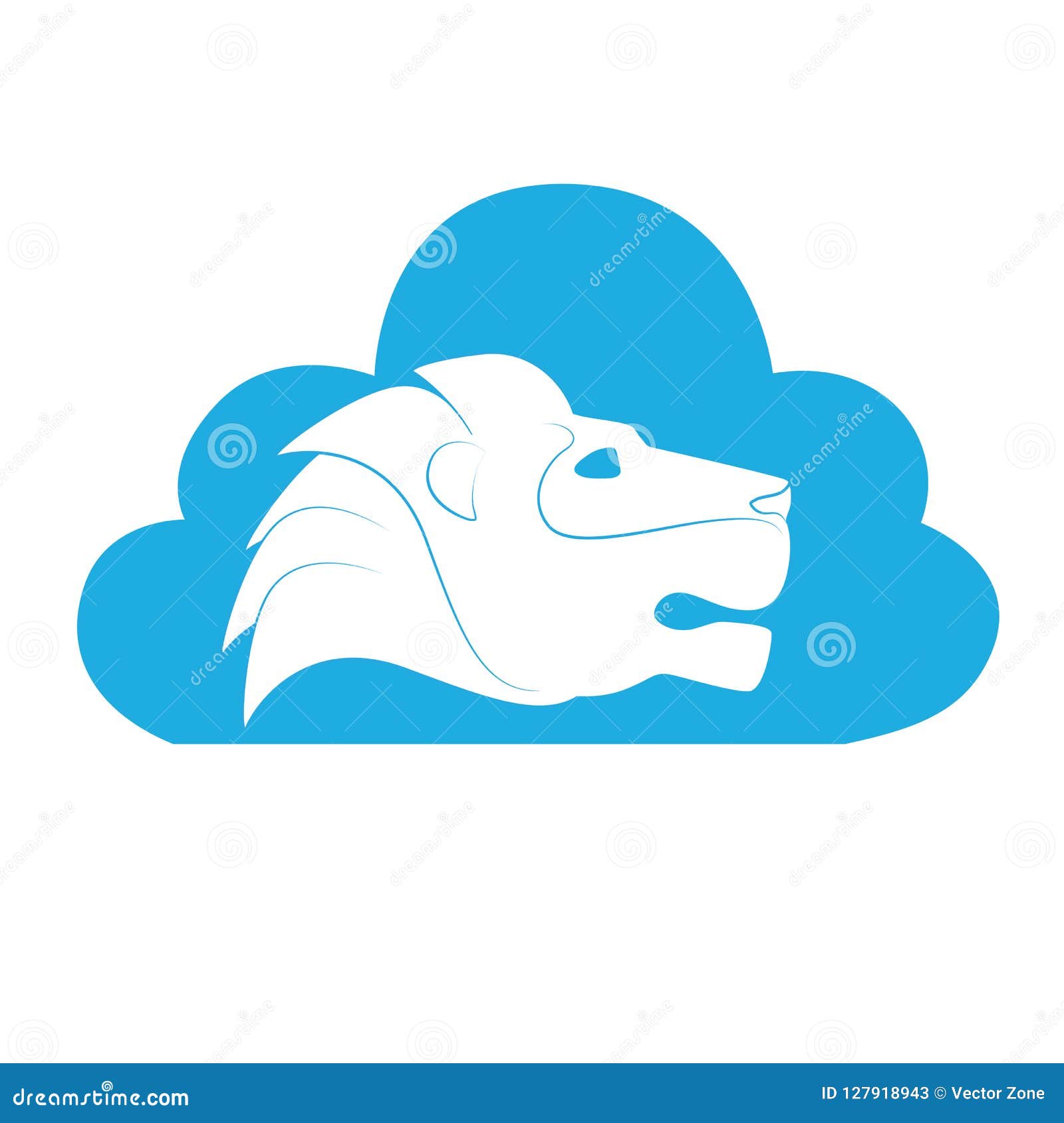 Lion Head Symbol with Cloud Stock Illustration - Illustration of vector ...