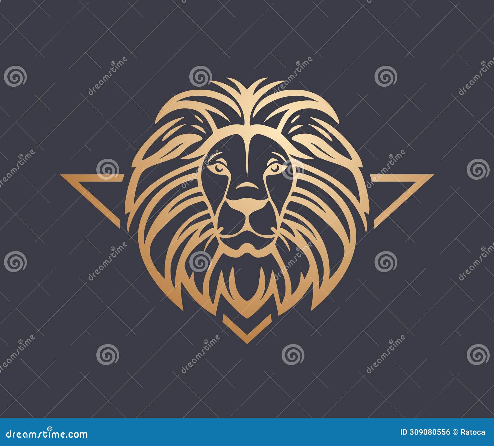 Lion head symbol stock vector. Illustration of pride - 309080556