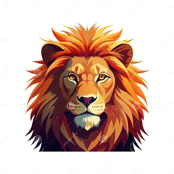 Lion Head Vector Art Illustration 1 Stock Vector - Illustration of ...