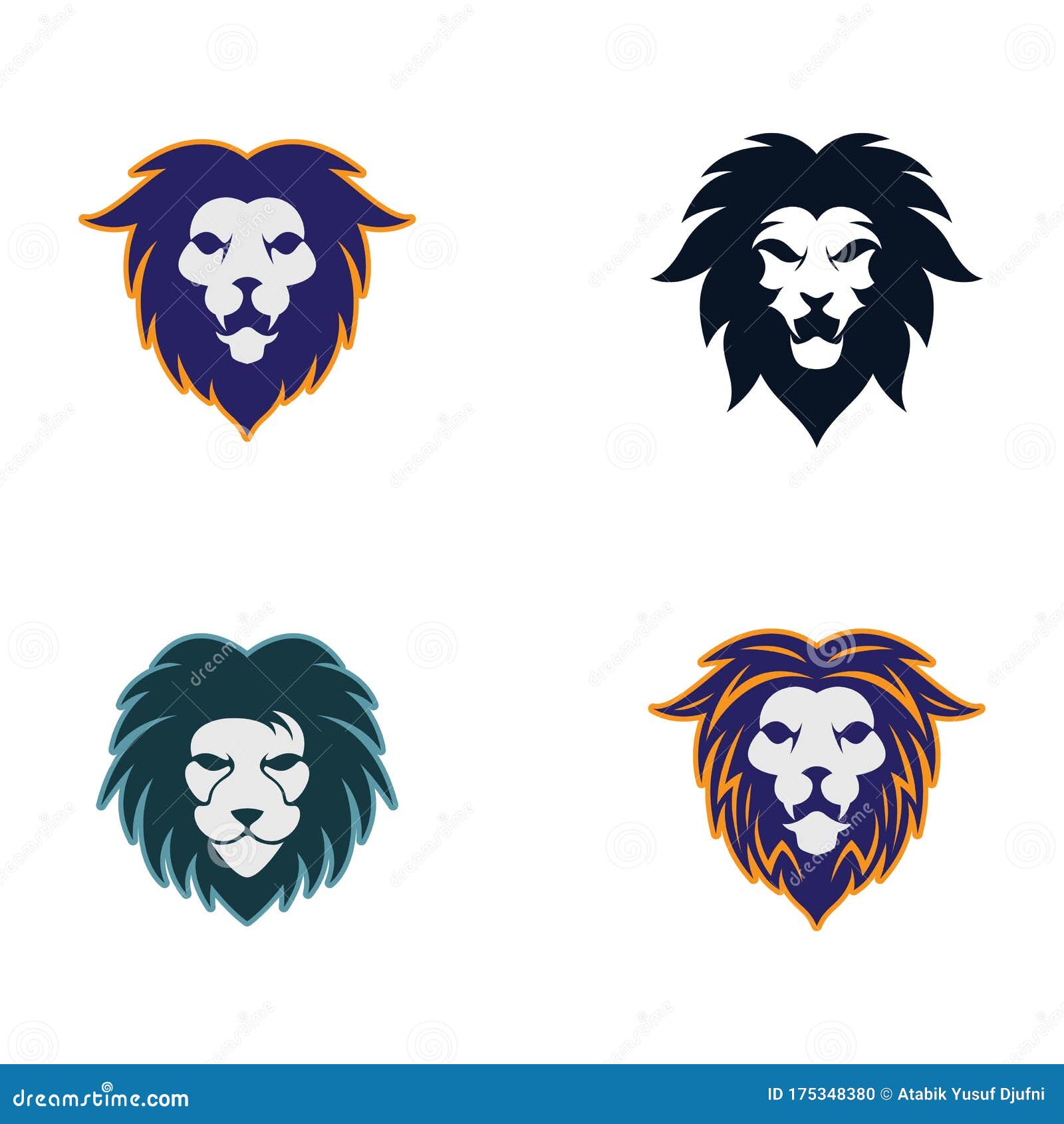 Lion head vector icon stock vector. Illustration of attack - 175348380