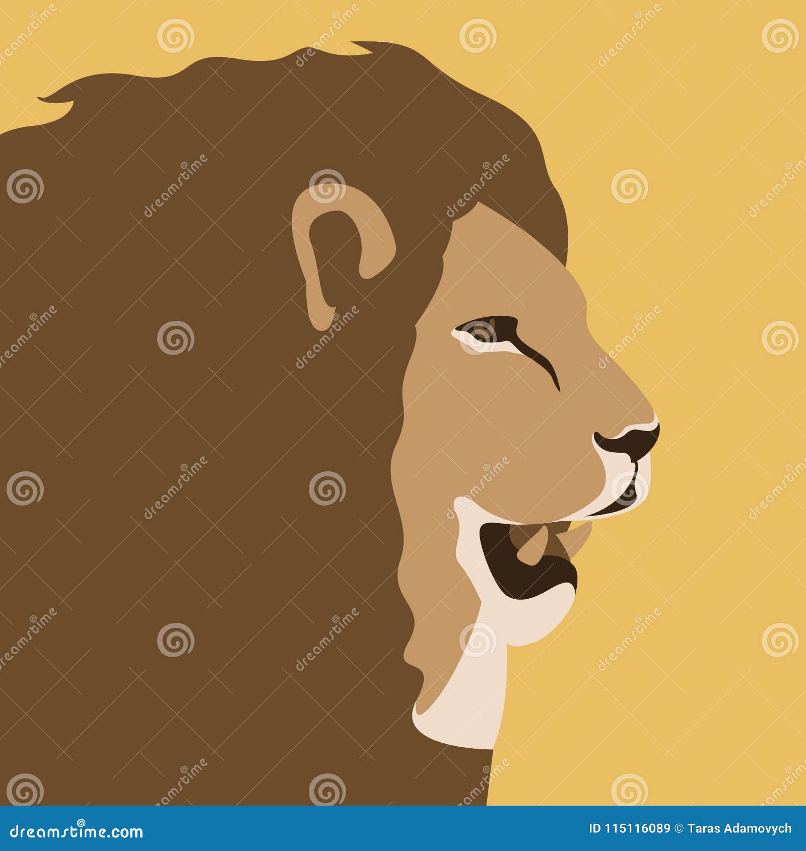 Lion Vector Illustration Flat Style Profile Side Stock Vector ...
