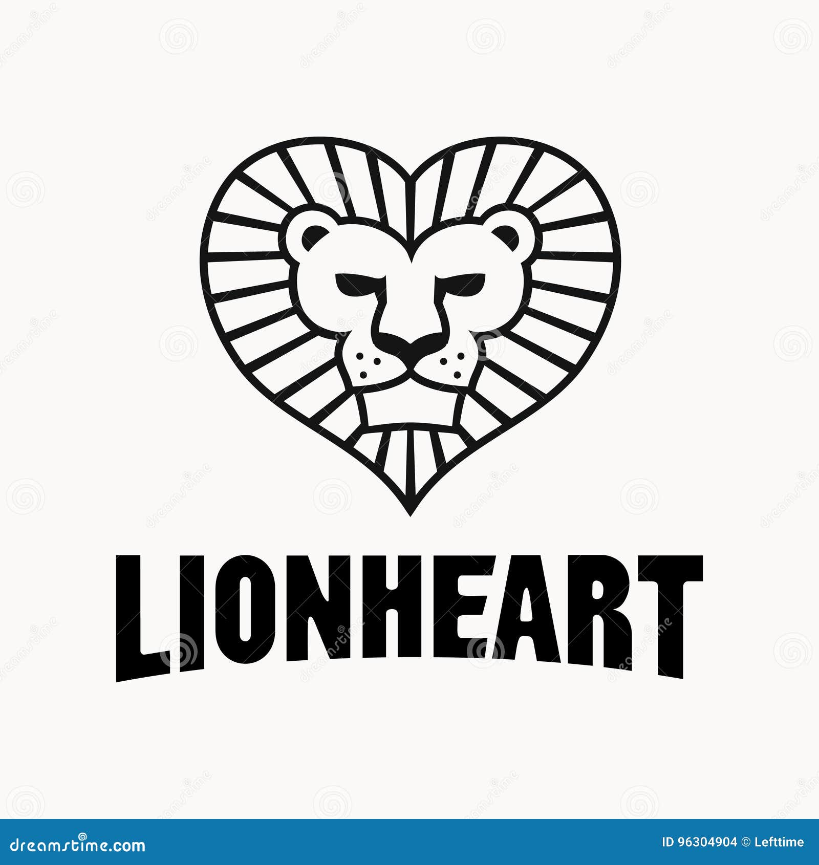 Lion heart logo stock vector. Illustration of logo, face - 96304904