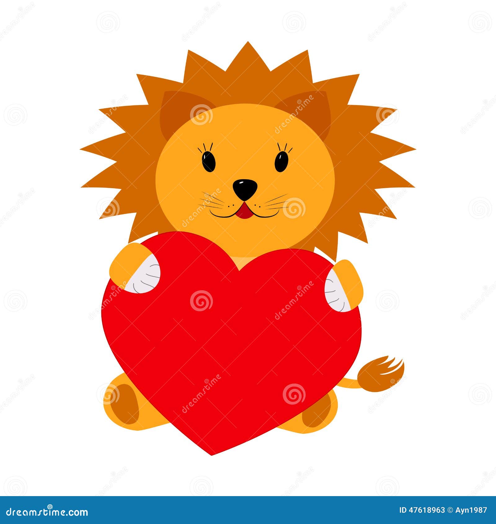 Lion Holding Heart White Background Stock Illustrations – 29 Lion ...