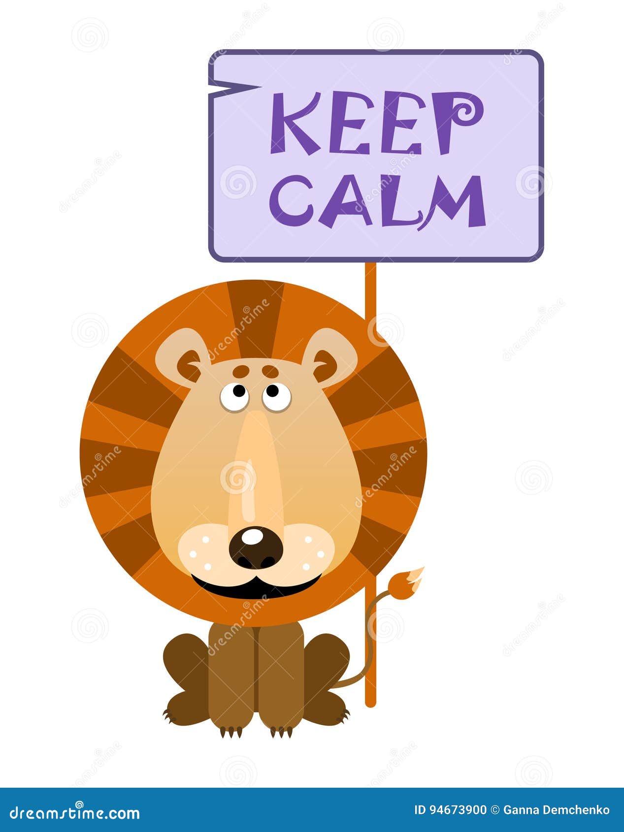 Lion Holds a Sign with an Inscription `KEEP CALM` Stock Vector ...