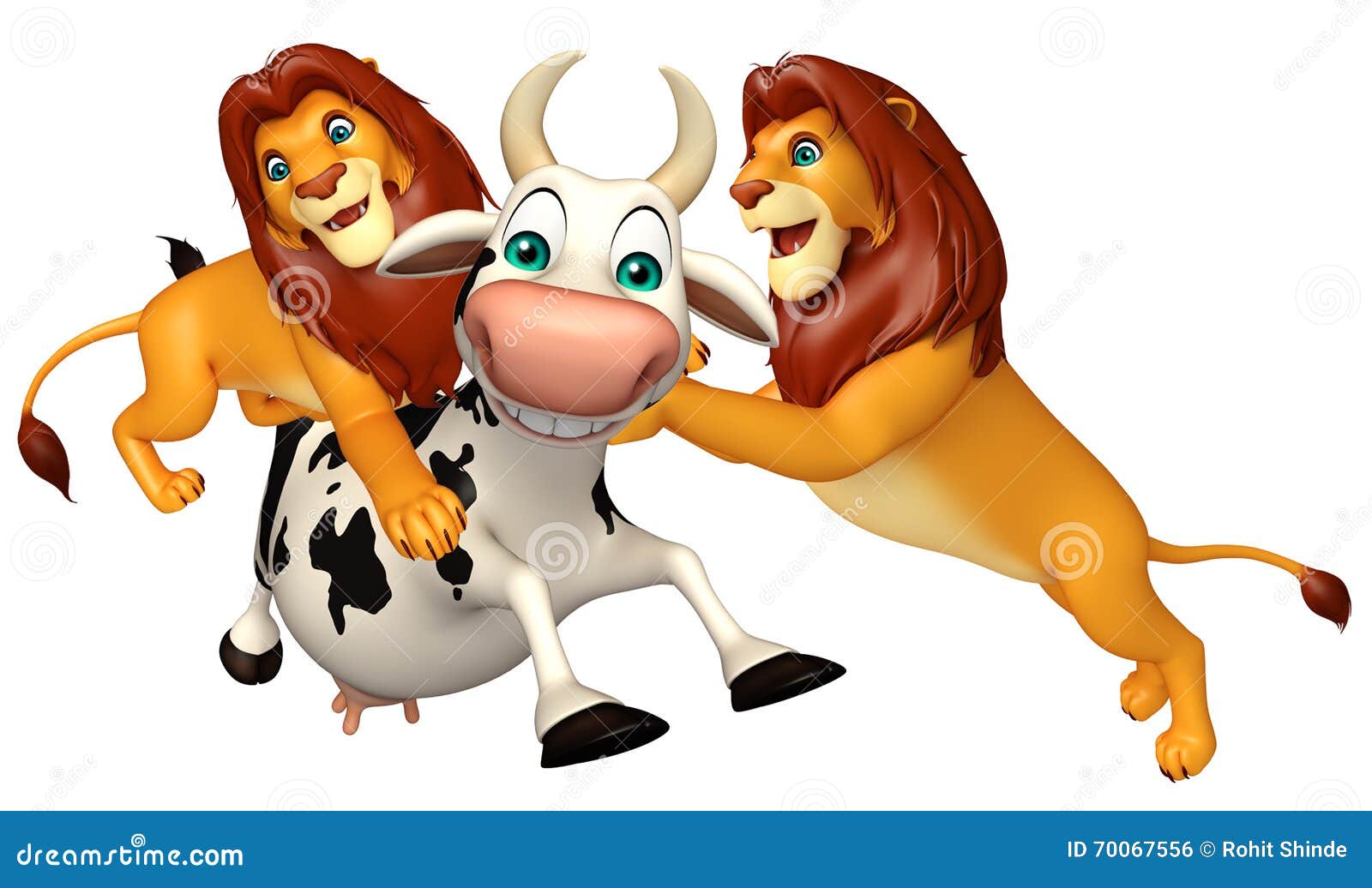 Lion hunting Caw stock illustration. Illustration of comic - 70067556