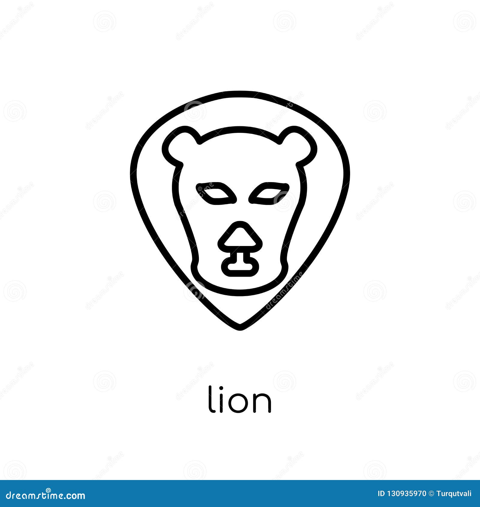 Lion Icon ilustración del vector. Ilustración de cubo - 130935970