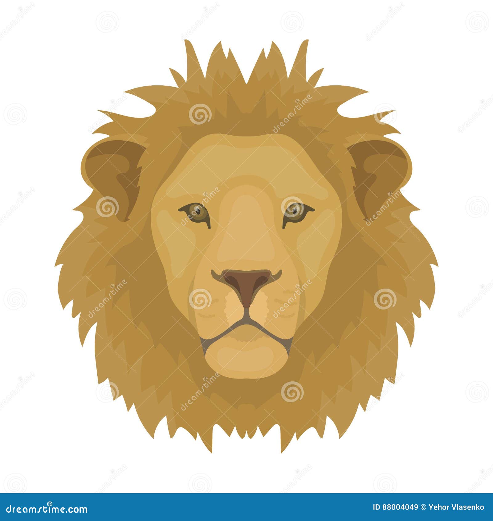 Lion Icon in Cartoon Style Isolated on White Background. Realistic ... Lion Icon in Cartoon Style Isolated on White Background. Realistic ...