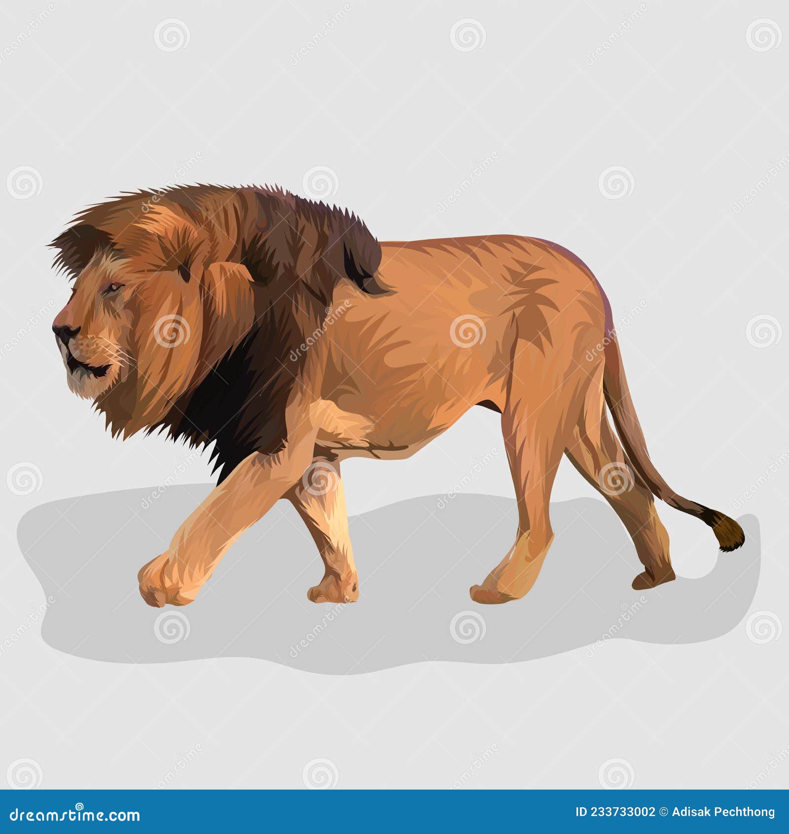 Lion Isolated Realistic Hand Drawn Vector Stock Vector - Illustration ...