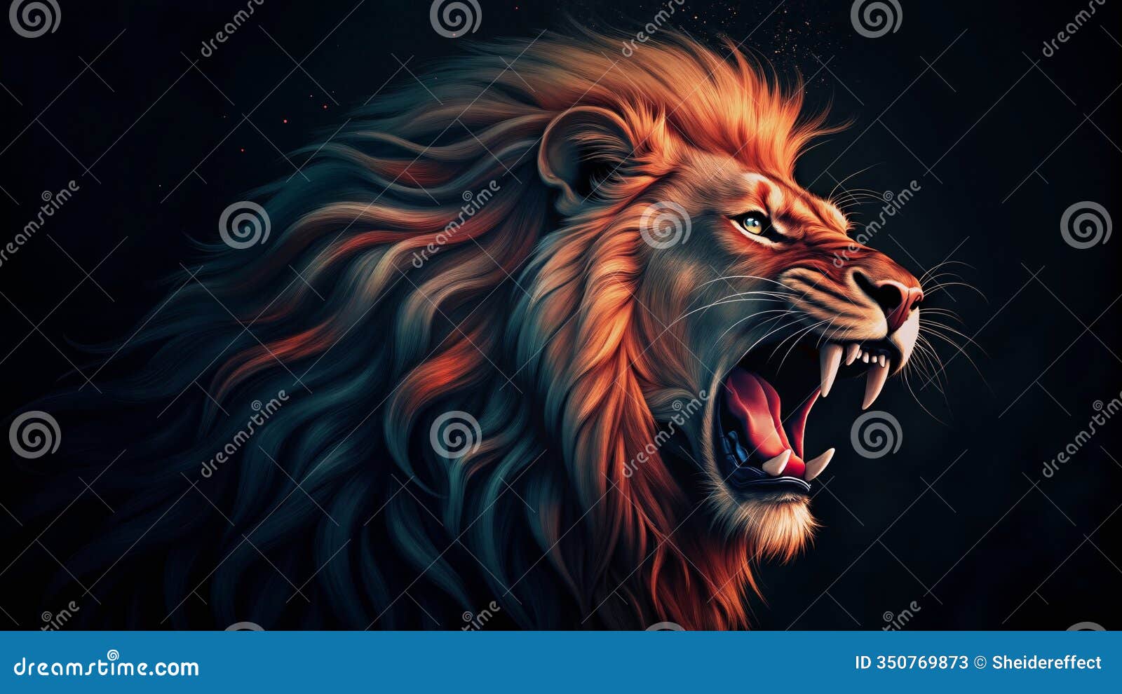 A Lion With Its Mouth Open And Teeth Bared Royalty-Free Stock Photo ...
