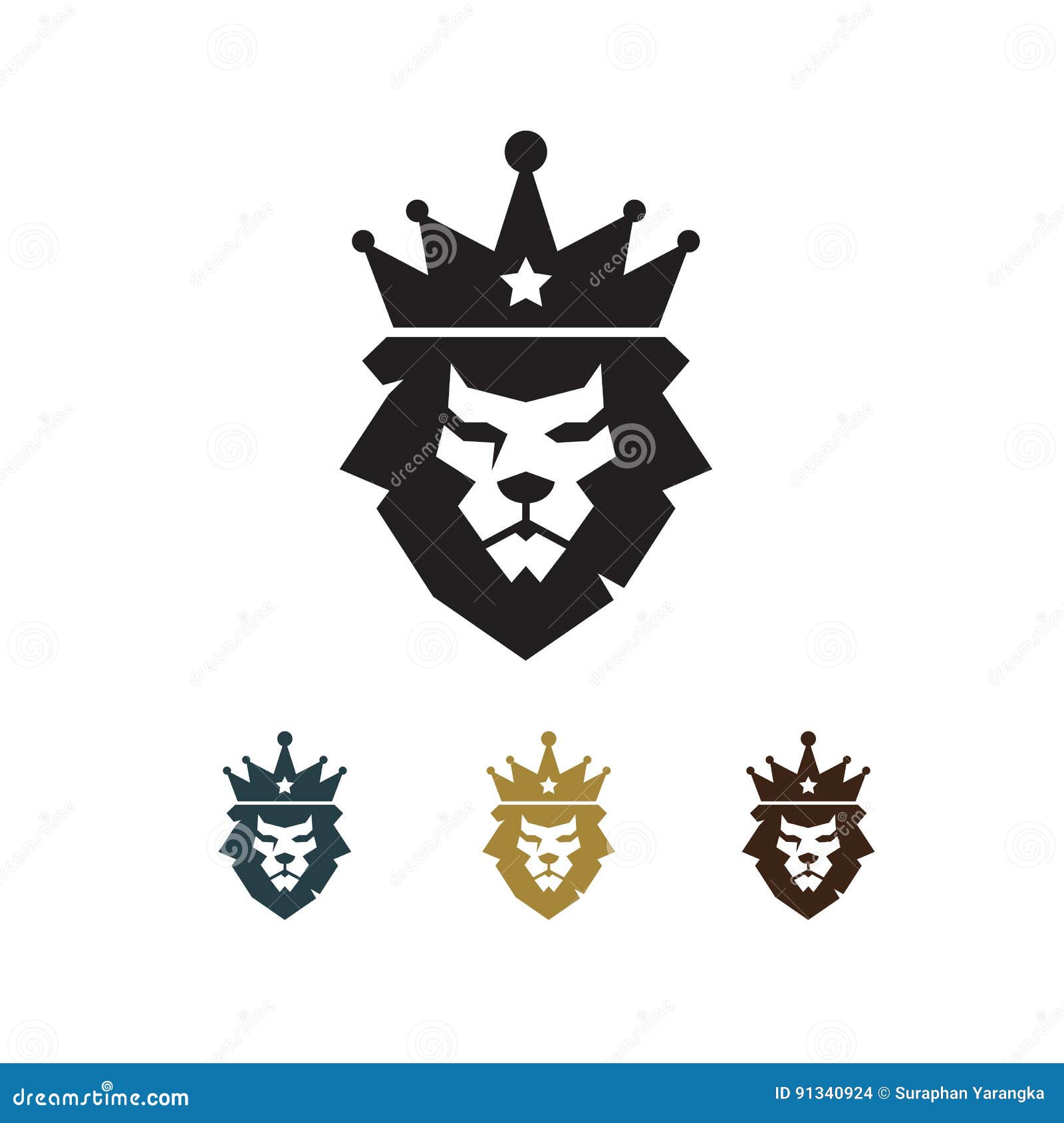 Lion King Logo ilustración del vector. Ilustración de vector - 91340924