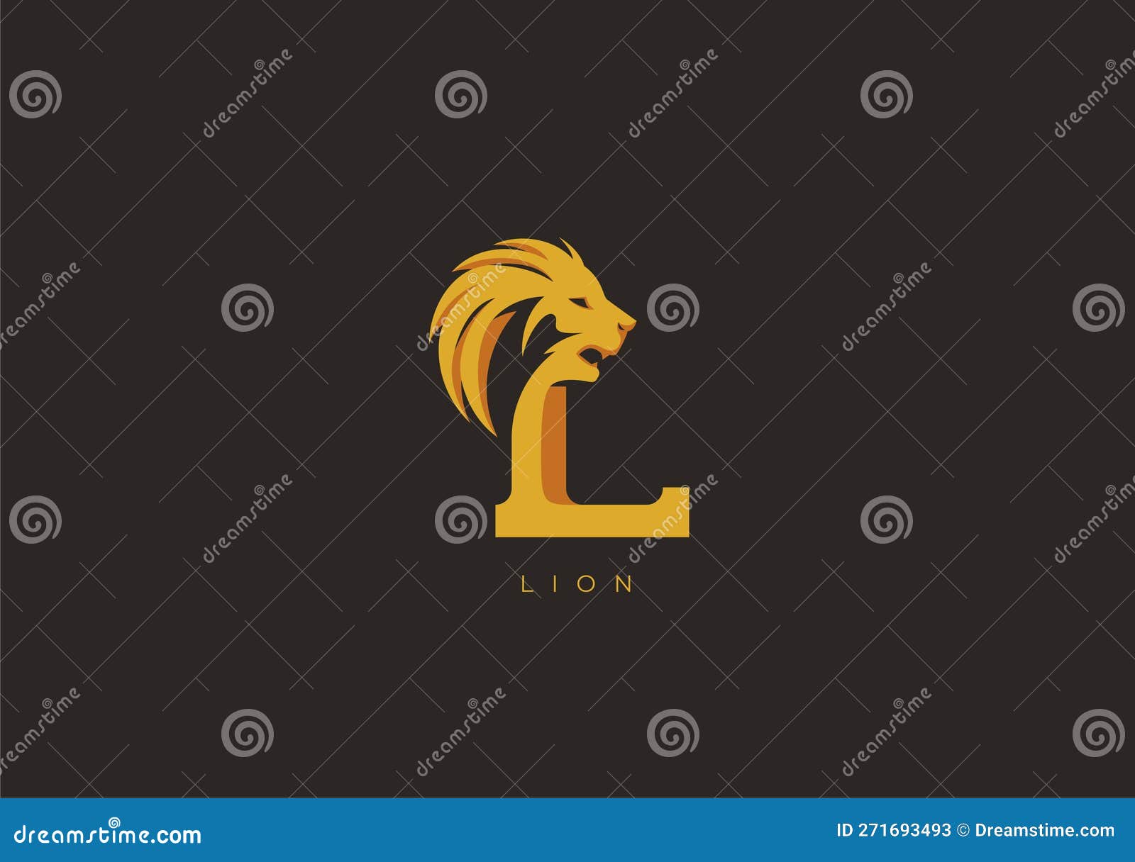 LION L MONOGRAM, VECTOR LOGO, BLACK BACKGROUND Stock Vector ...