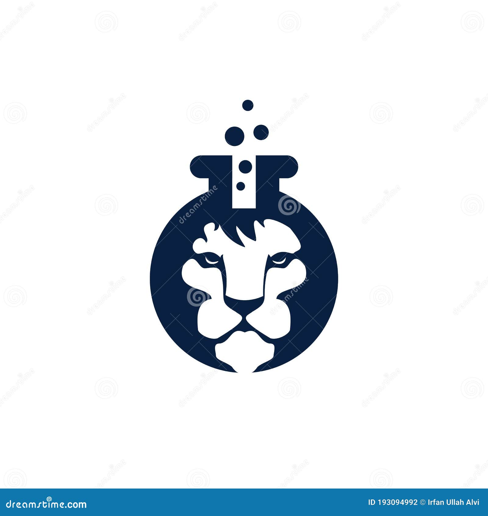 Lion Lab Vector Logo Design. Stock Vector - Illustration of creative ...