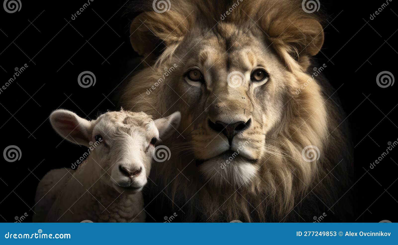 The Lion and the Lamb Together: a Symbol of Peace and Harmony. Stock ...