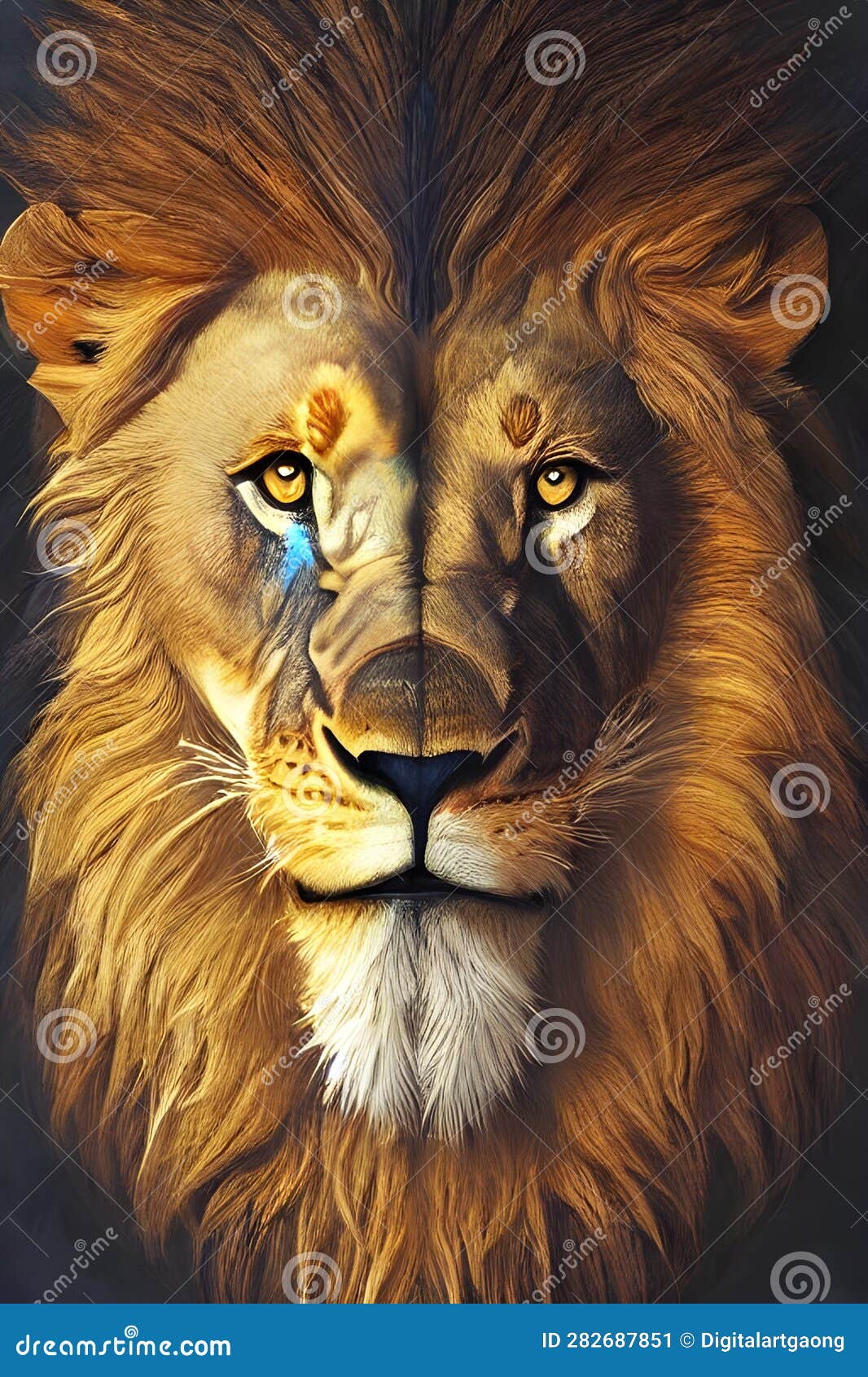 Lion Legacy Rediscovered: Digital Lion Art Prints Assortment Royalty ...