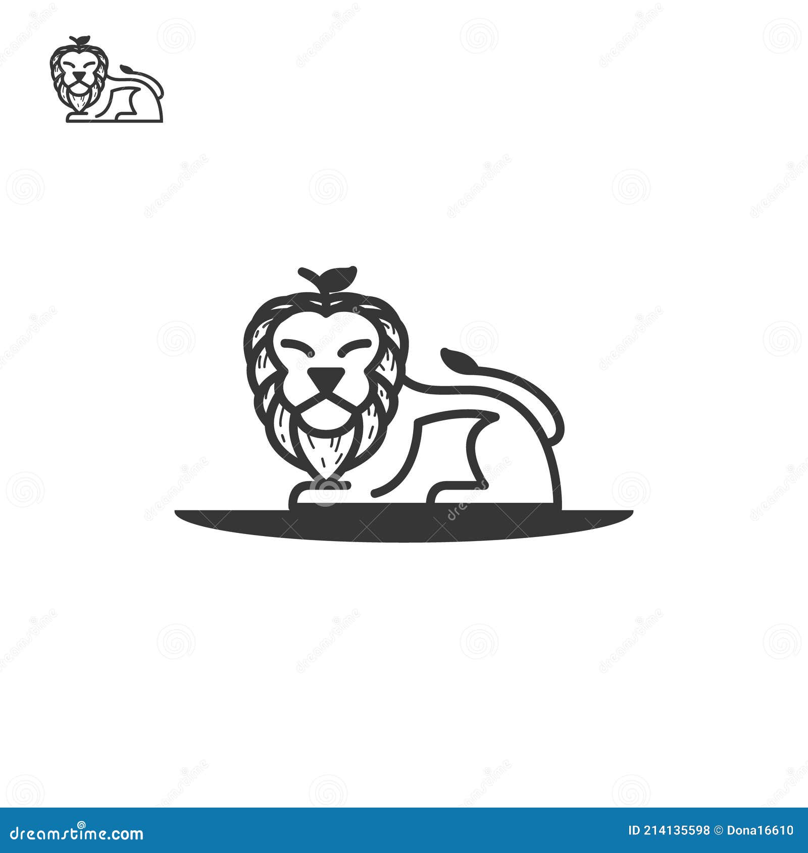 Lion line art stock vector. Illustration of lion, intelligence - 214135598