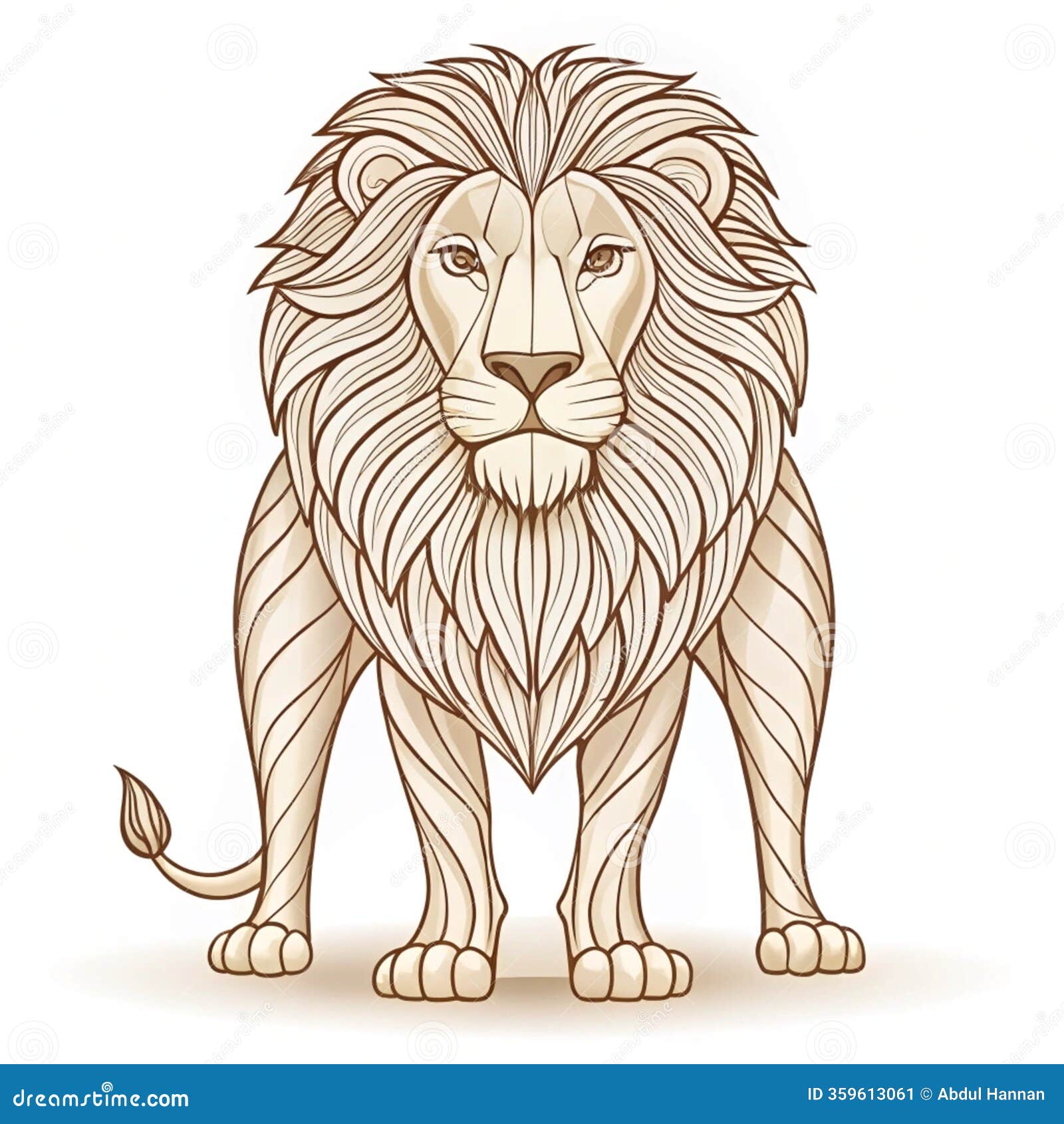 Lion line art stock illustration. Illustration of detailed - 359613061