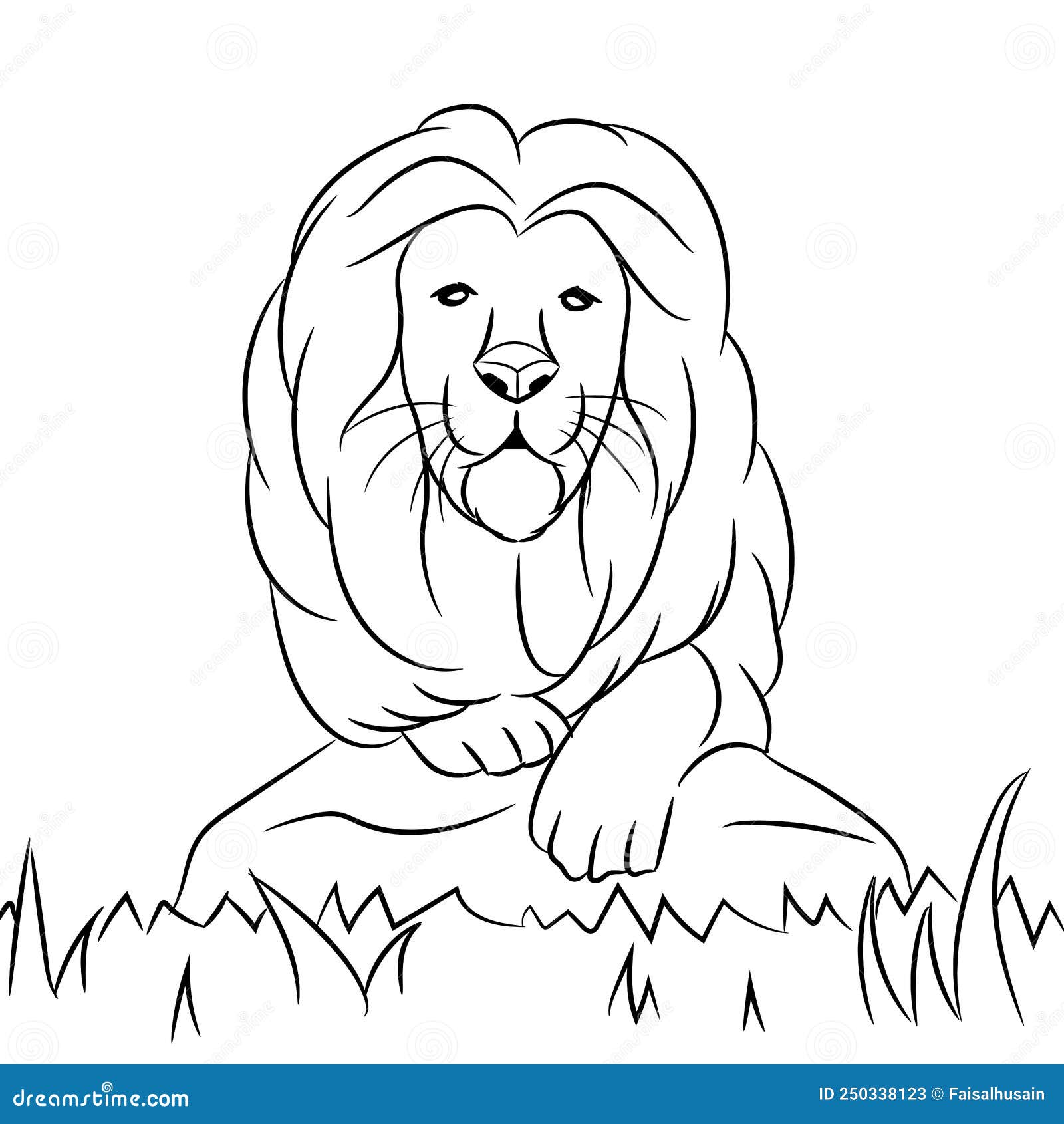 Lion Line Art Vector Illustration Stock Vector - Illustration of white ...
