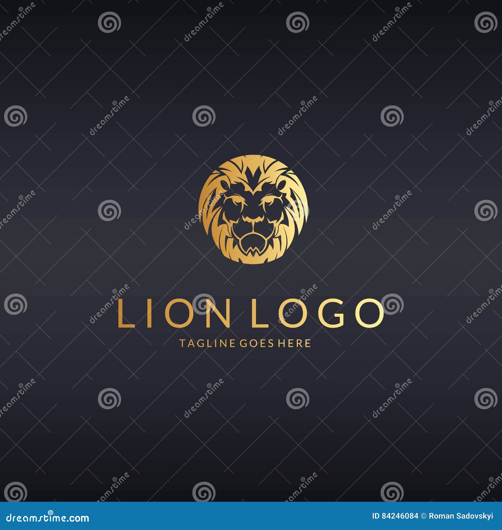Lion Logo vektor abbildung. Illustration von gold, könig - 84246084