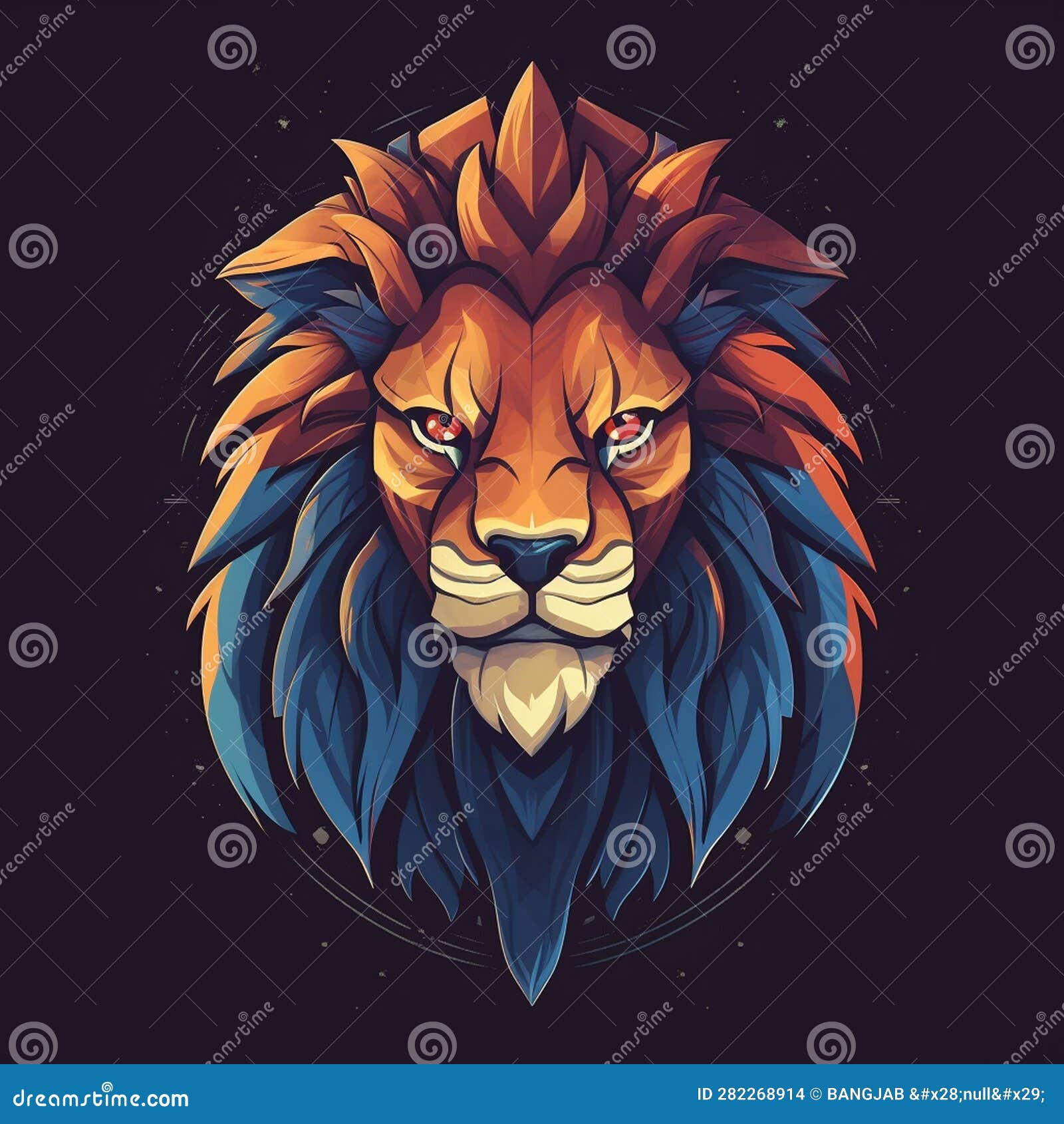 Lion Logo 2D Digital Illustration Stock Illustration - Illustration of ...